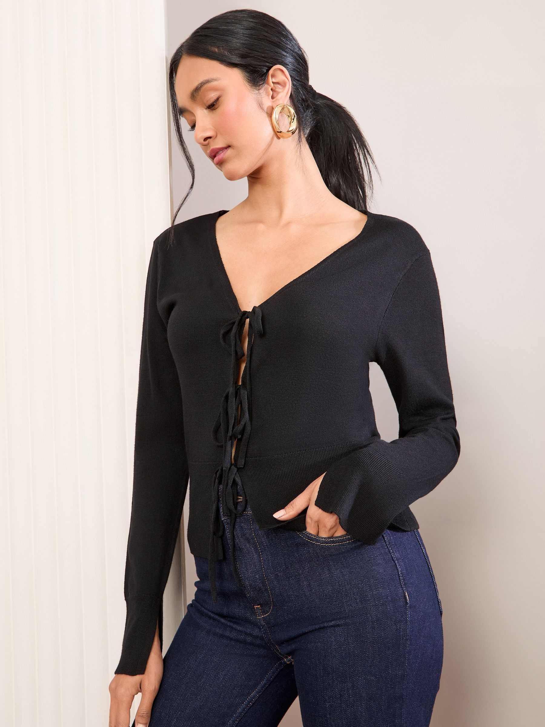 Buy Friends Like These Black Tie Front Cardigan from the Next UK online ...