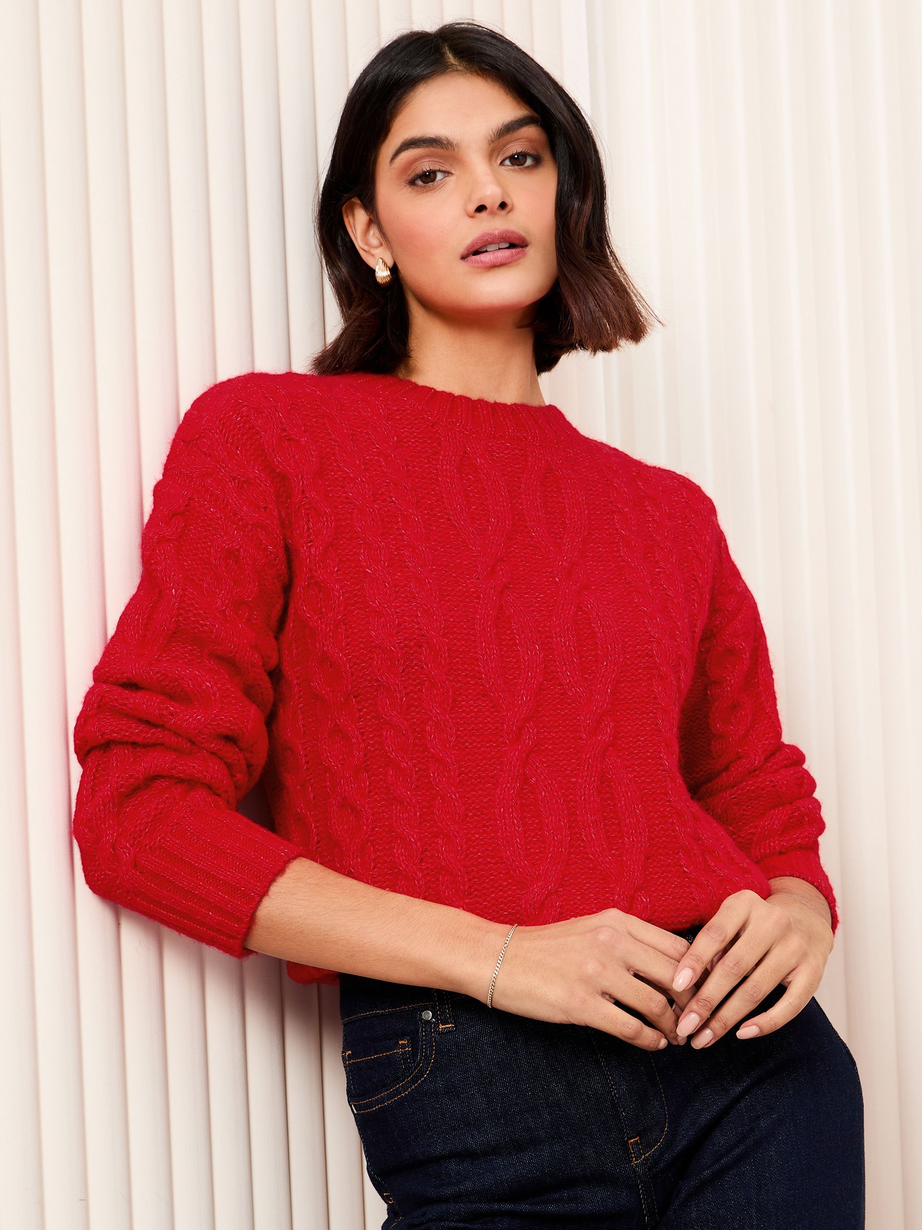 Buy Friends Like These Red Crew Neck Cable Jumper from the Next UK ...