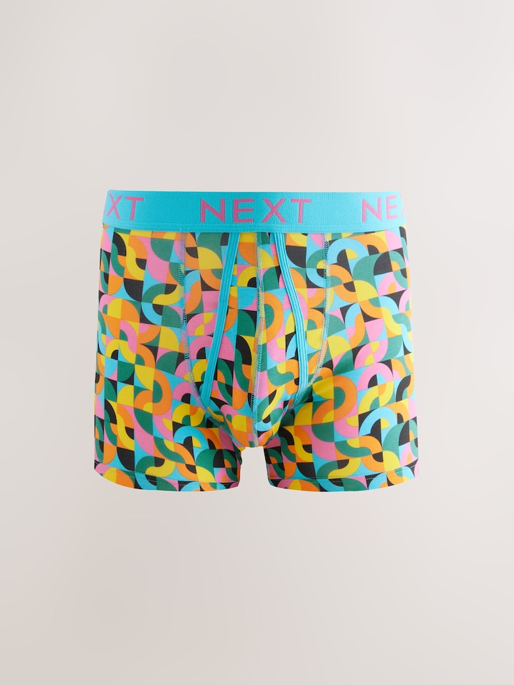 Buy Bright Geometric Pattern A-Front Boxers 8 Pack from Next Australia