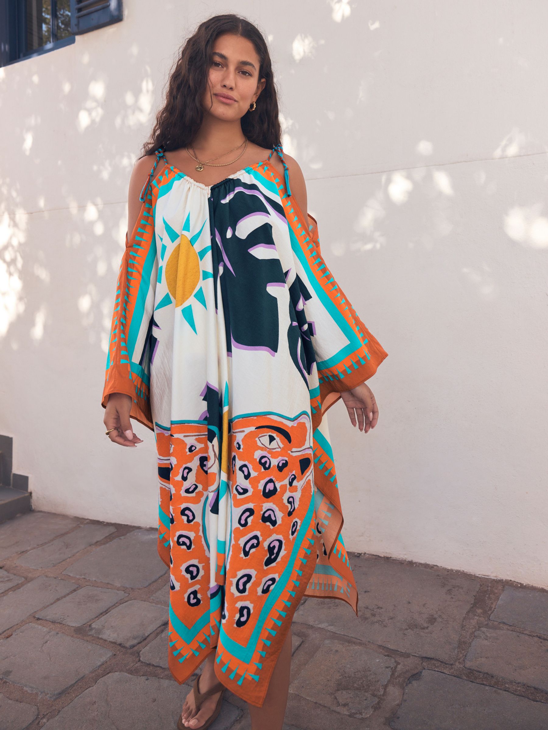 Buy Tropical Leopard Print Cold Shoulder Cover-Up from the Next UK ...