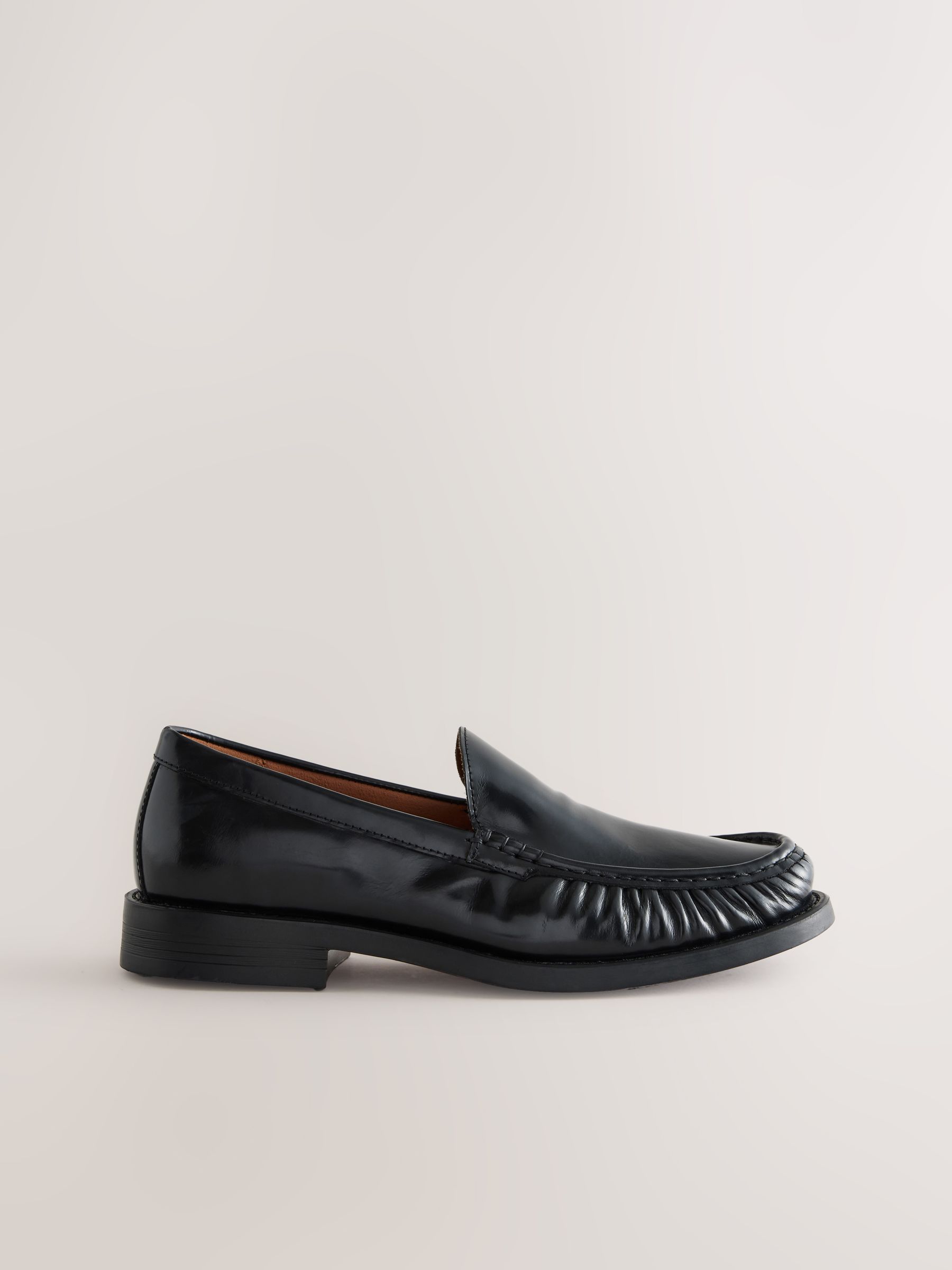 Buy Black Ruched Front Leather Loafers from the Next UK online shop