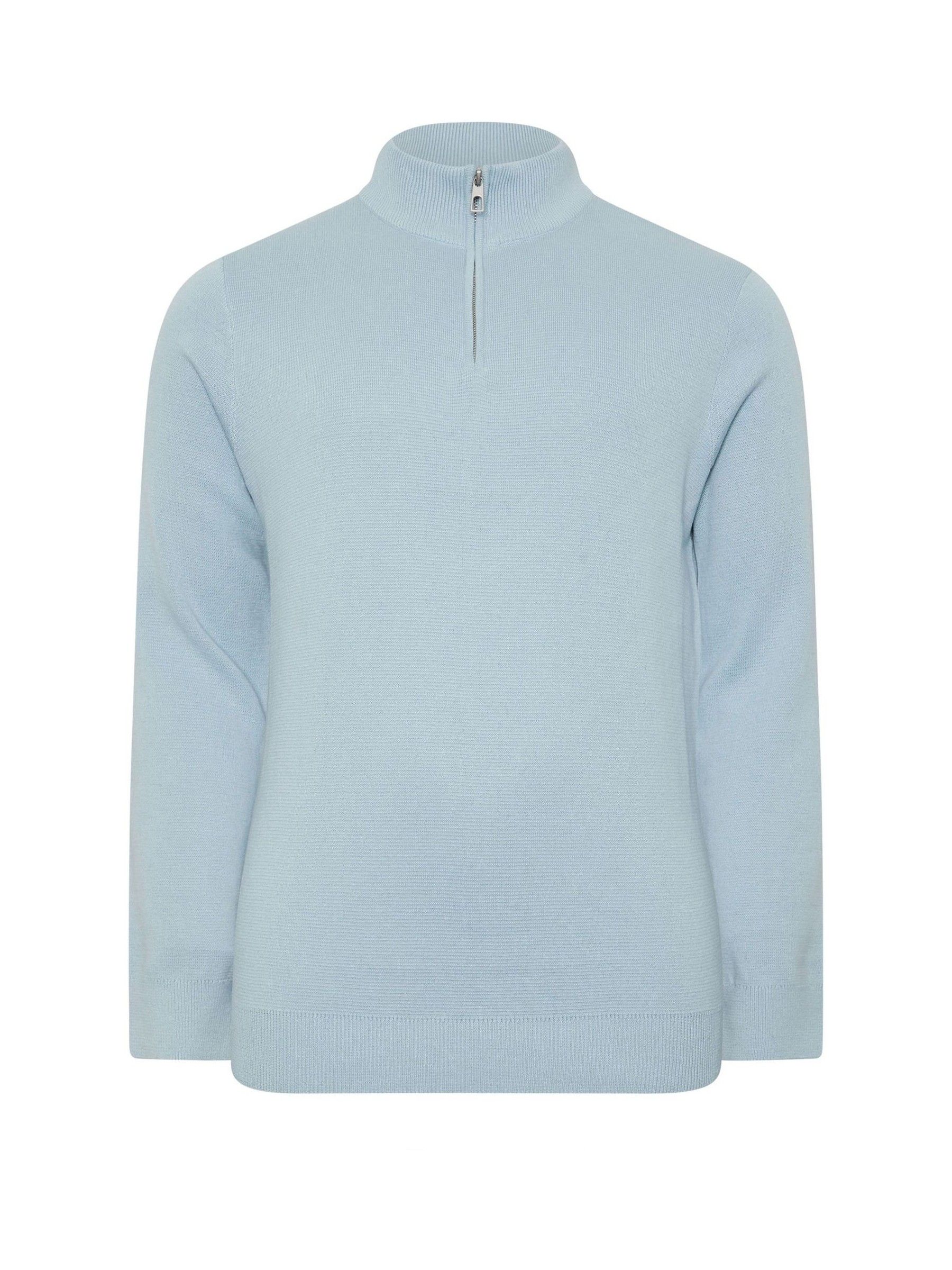 Buy BadRhino Big & Tall Light Blue Milano Quarter Zip 100% Cotton ...
