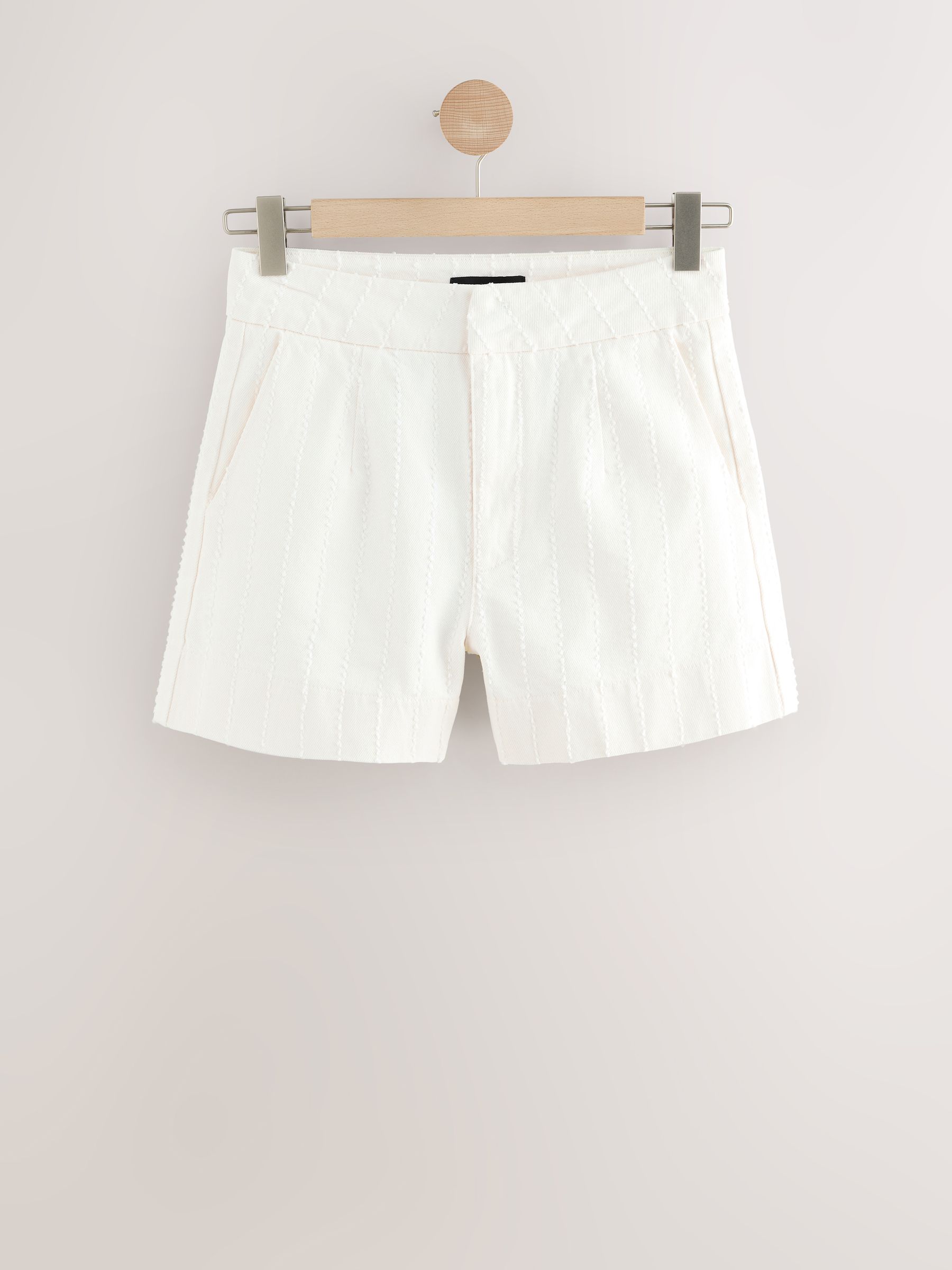 Buy Ecru Distressed Denim 100% Cotton Shorts from the Next UK online shop