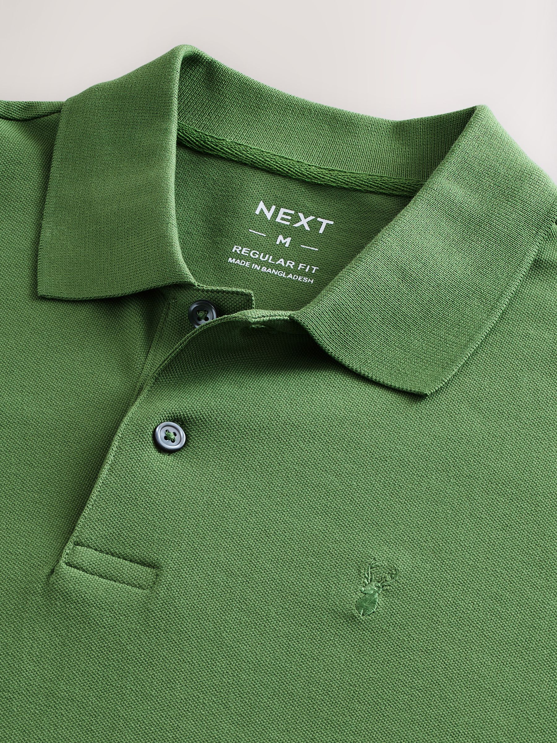 Buy Mid Green Regular Fit Short Sleeve Pique Polo Shirt from Next Australia