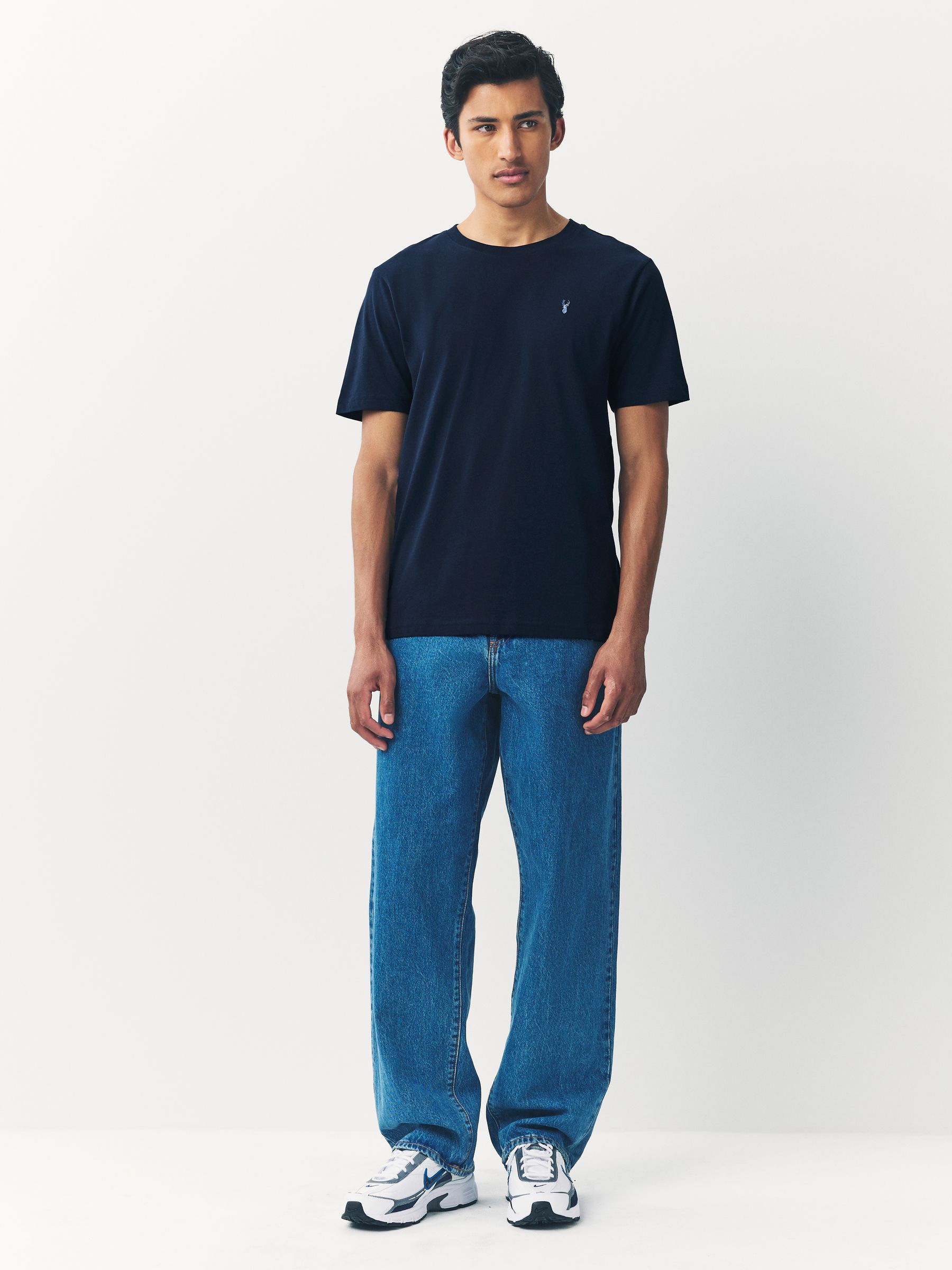 Buy Navy Blue Slim Fit Stag T-Shirt from the Next UK online shop