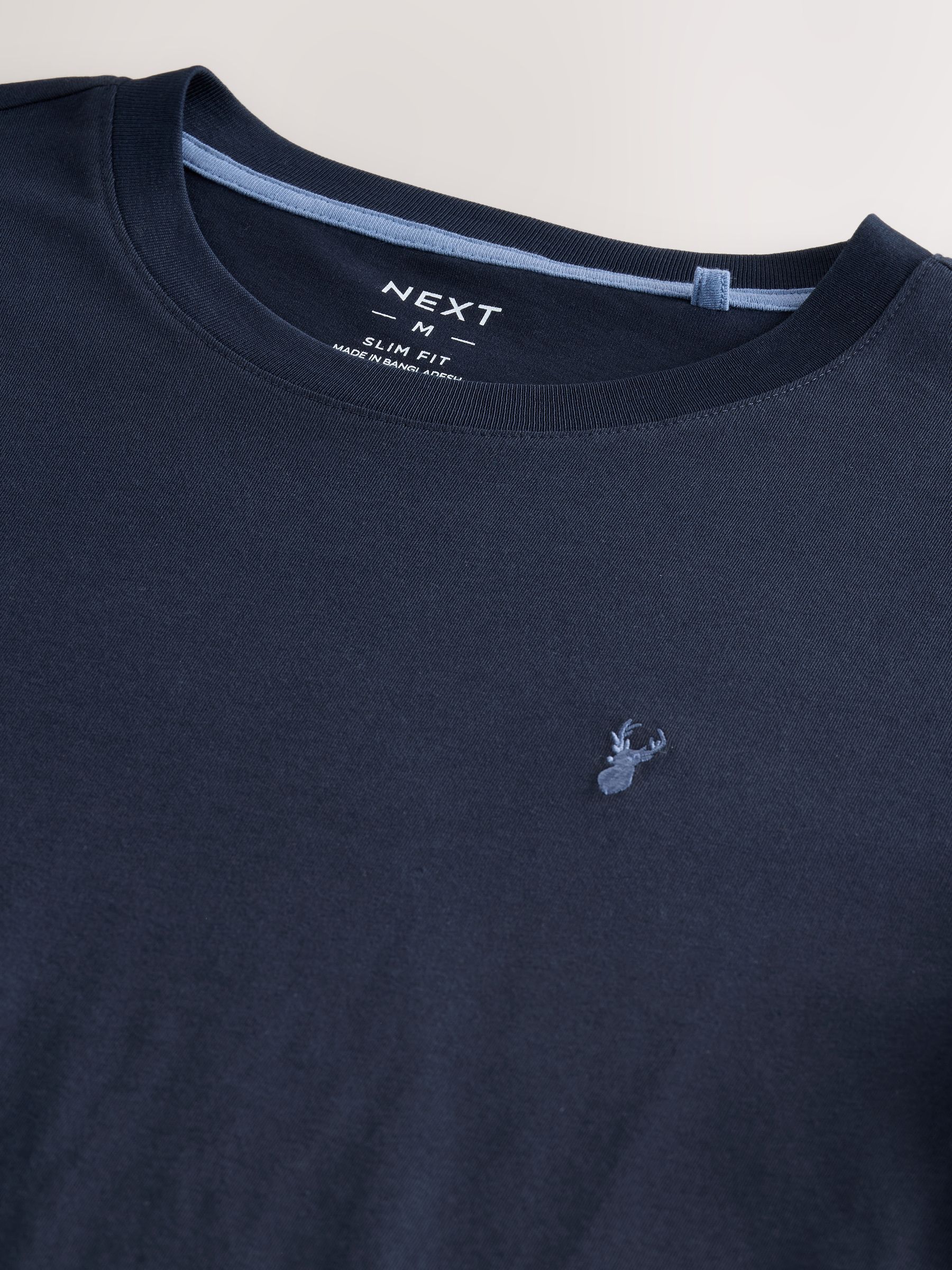Buy Navy Blue Slim Fit Stag T-Shirt from the Next UK online shop