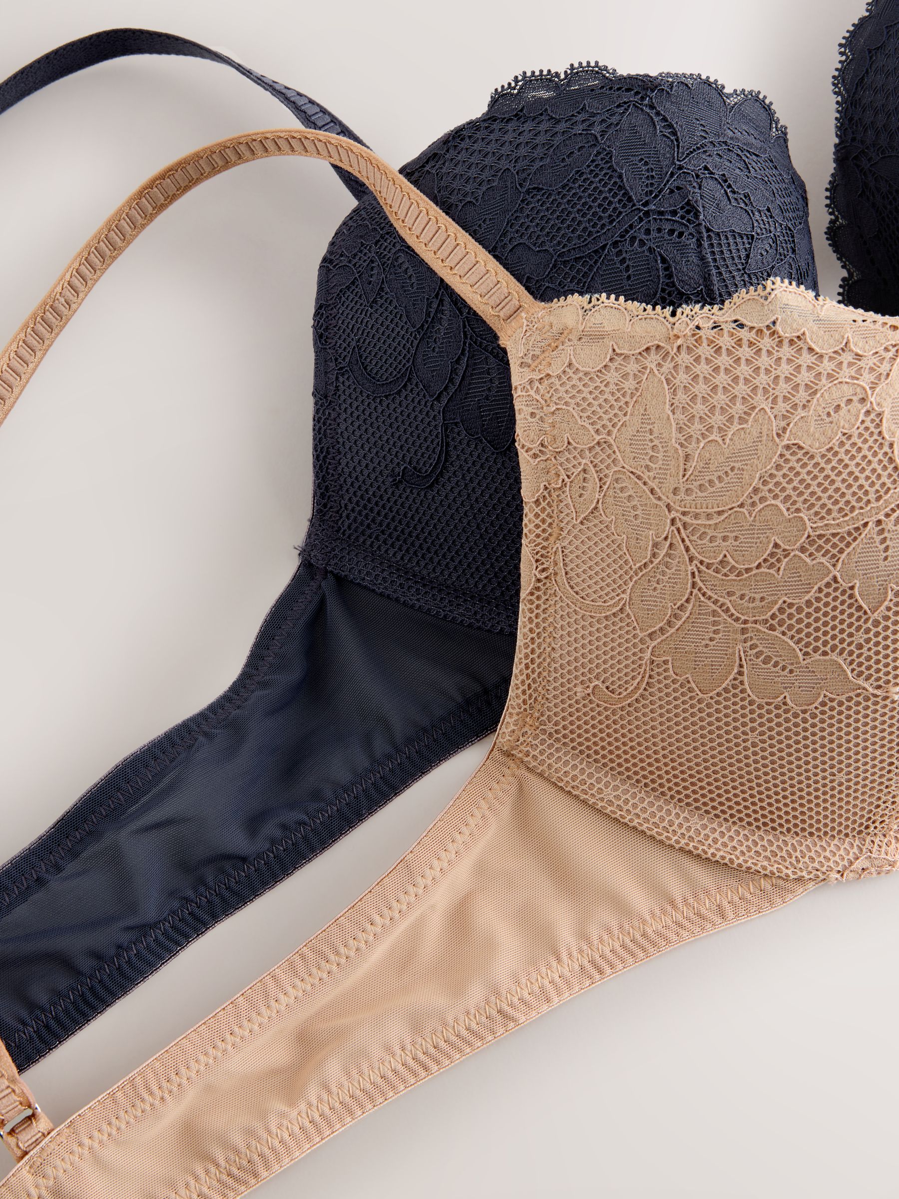 Buy Neutral/Navy Push Up Plunge Lace Bras 2 Pack from the Next UK ...