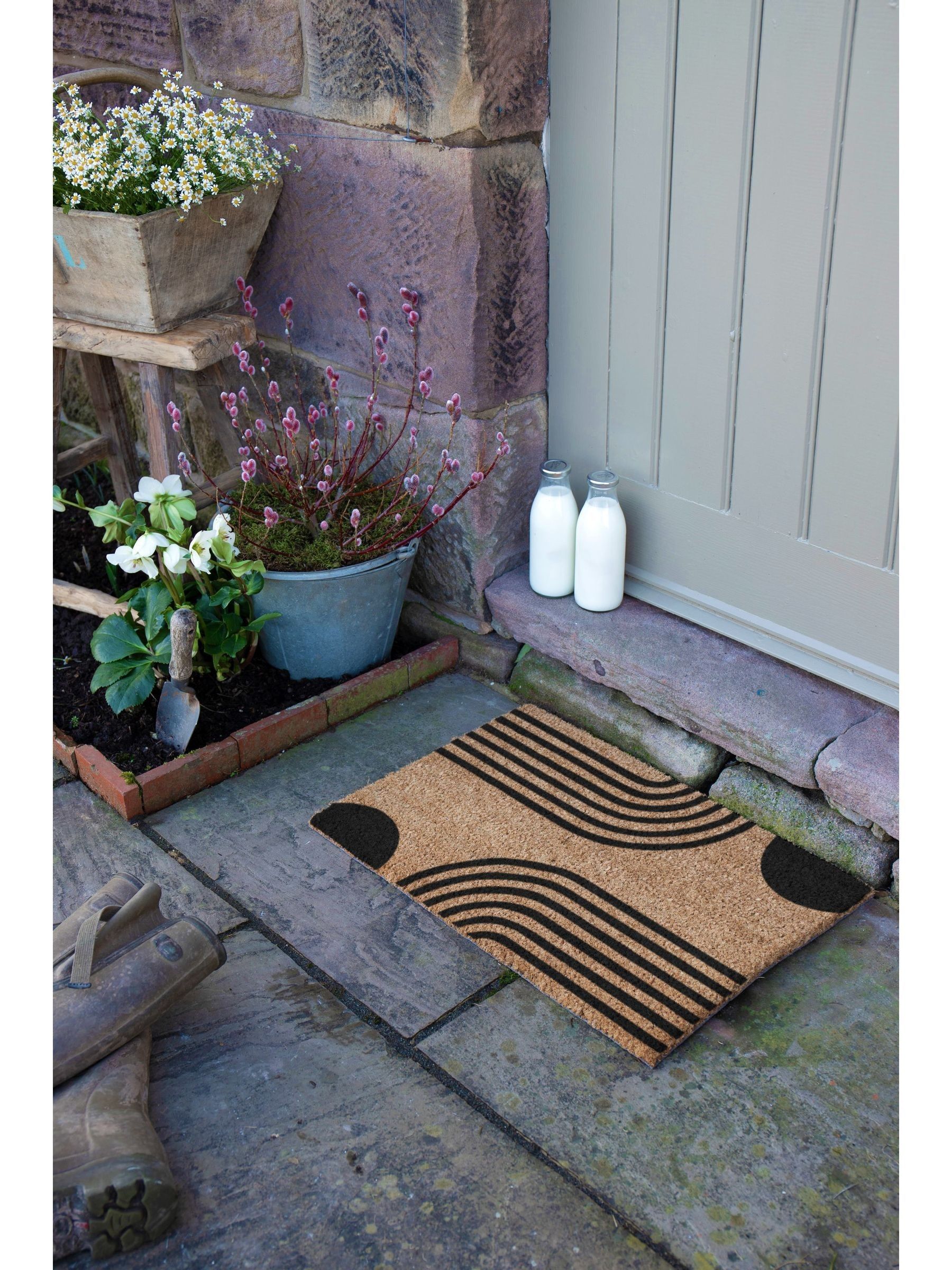 Buy Artsy Mats Natural and Black Abstract Lines Doormat from the Next ...