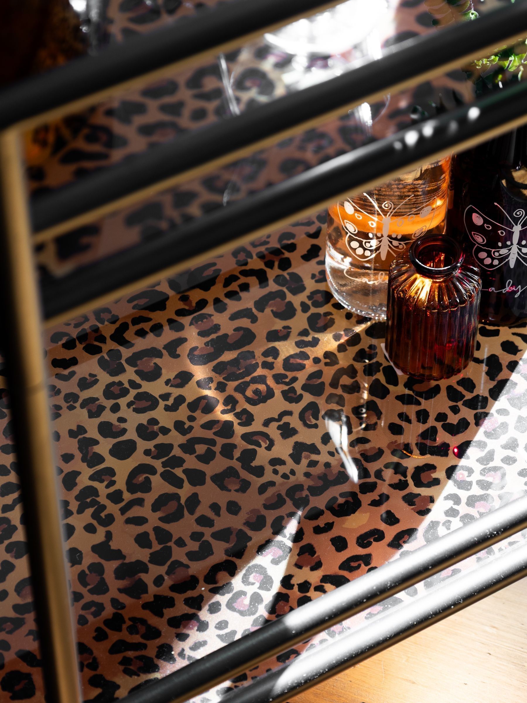 Buy Rockett St George Leopard Glass Drinks Trolley from the Next UK ...