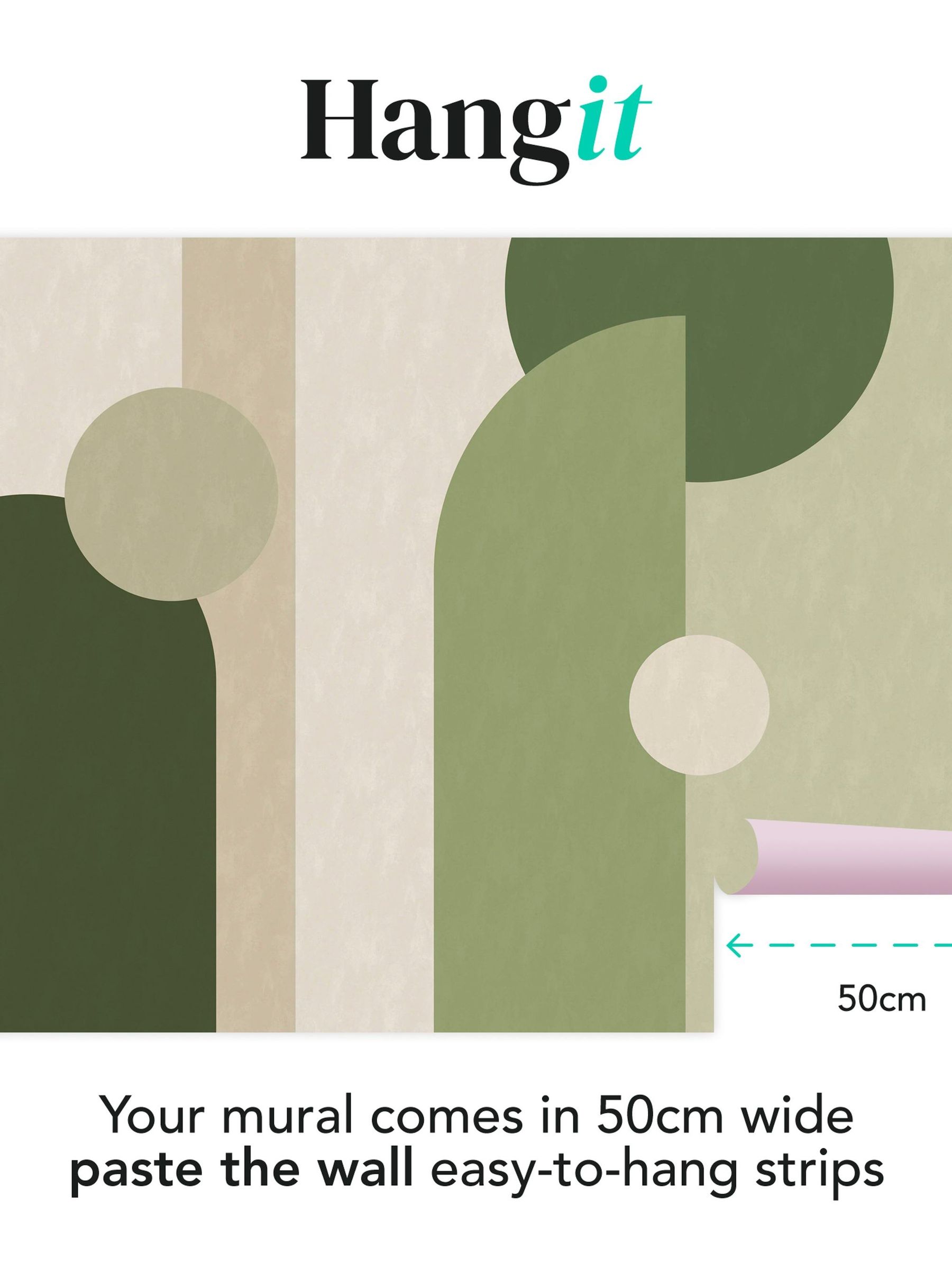 Buy Art For The Home Green Curve & Arch Geo Fixed Size 4M Mural from ...