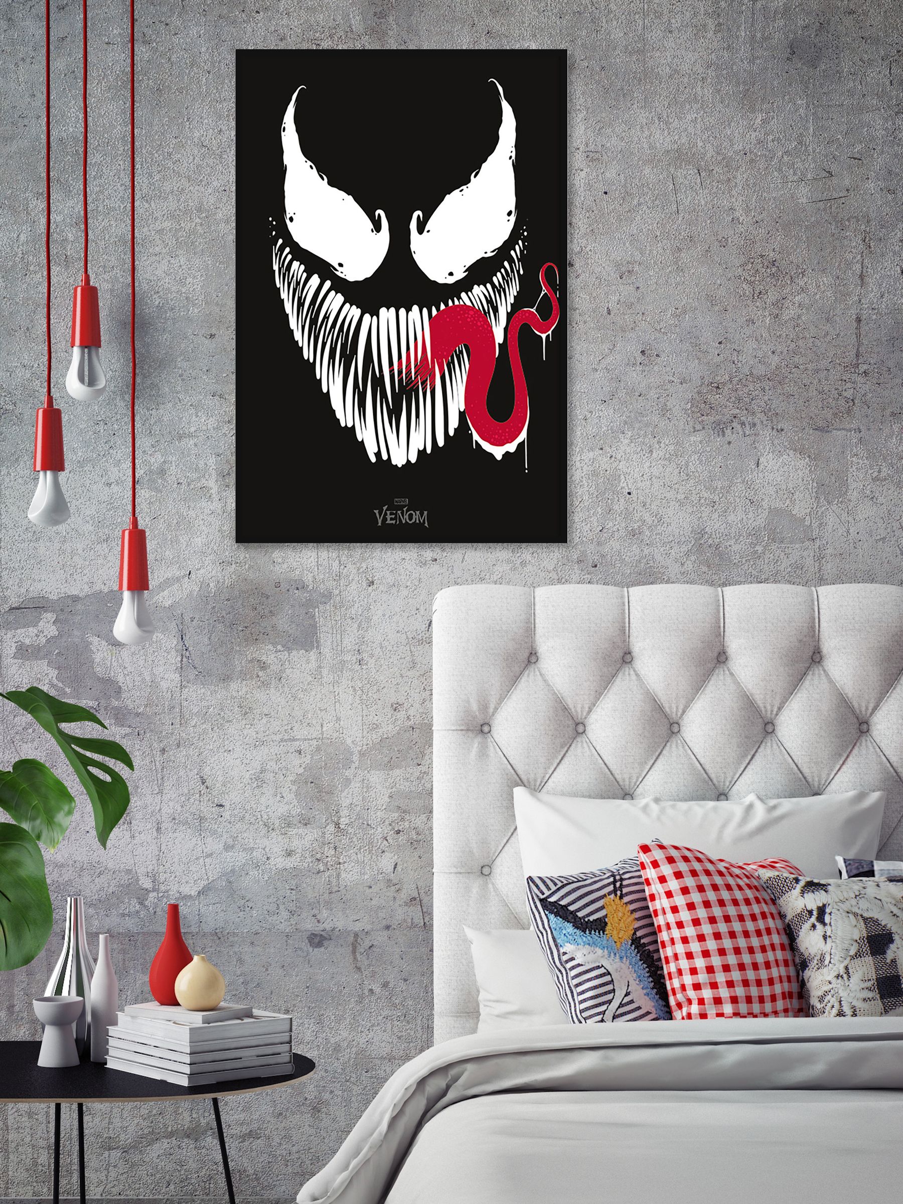 Buy Pyramid International Black Venom Face Framed Maxi Poster from the ...