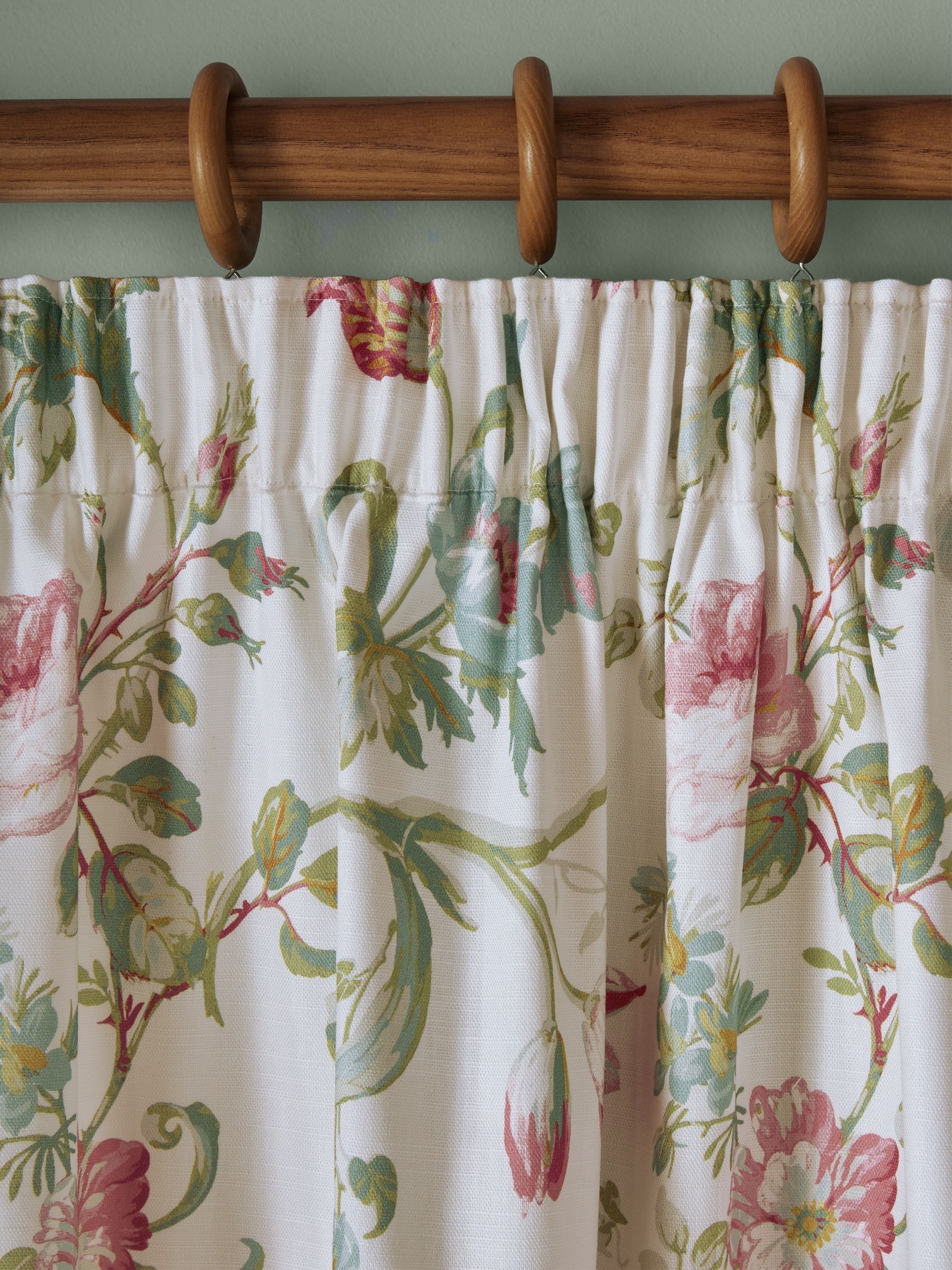 Buy Laura Ashley Red Pale Cranberry Rosalind Headertape Curtains from ...