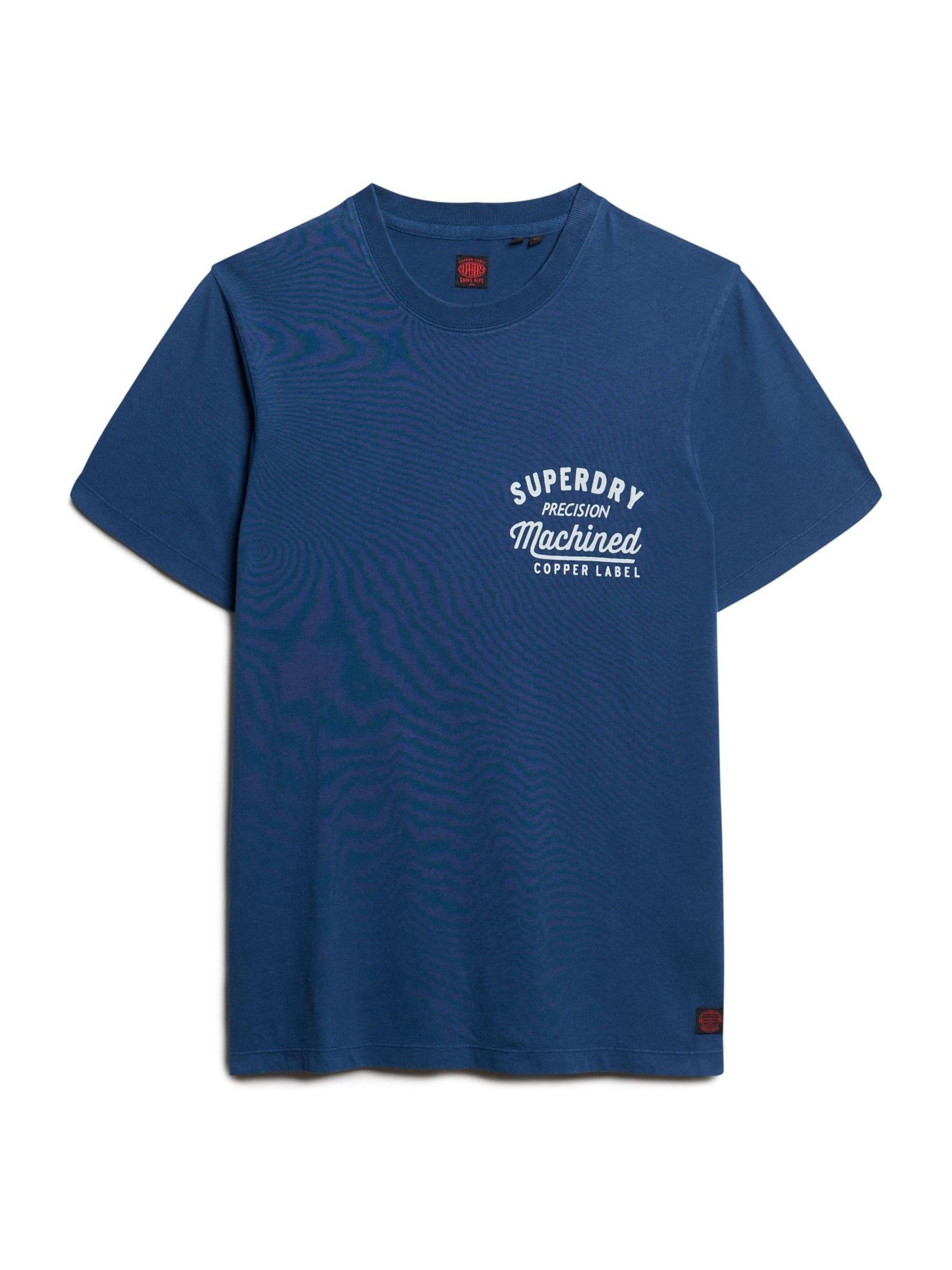 Buy Superdry Blue Oversized Copper Label Chest Graphic 100% Cotton T ...