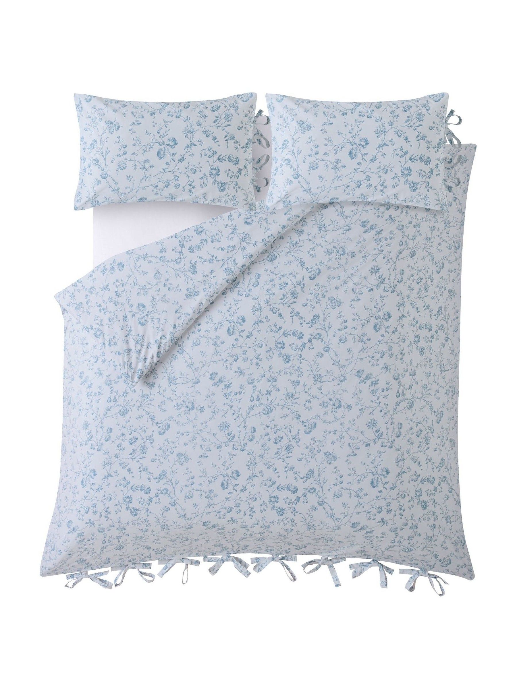 Laura Ashley Blue Seaspray 200 Thread Count Aria Duvet Cover and ...