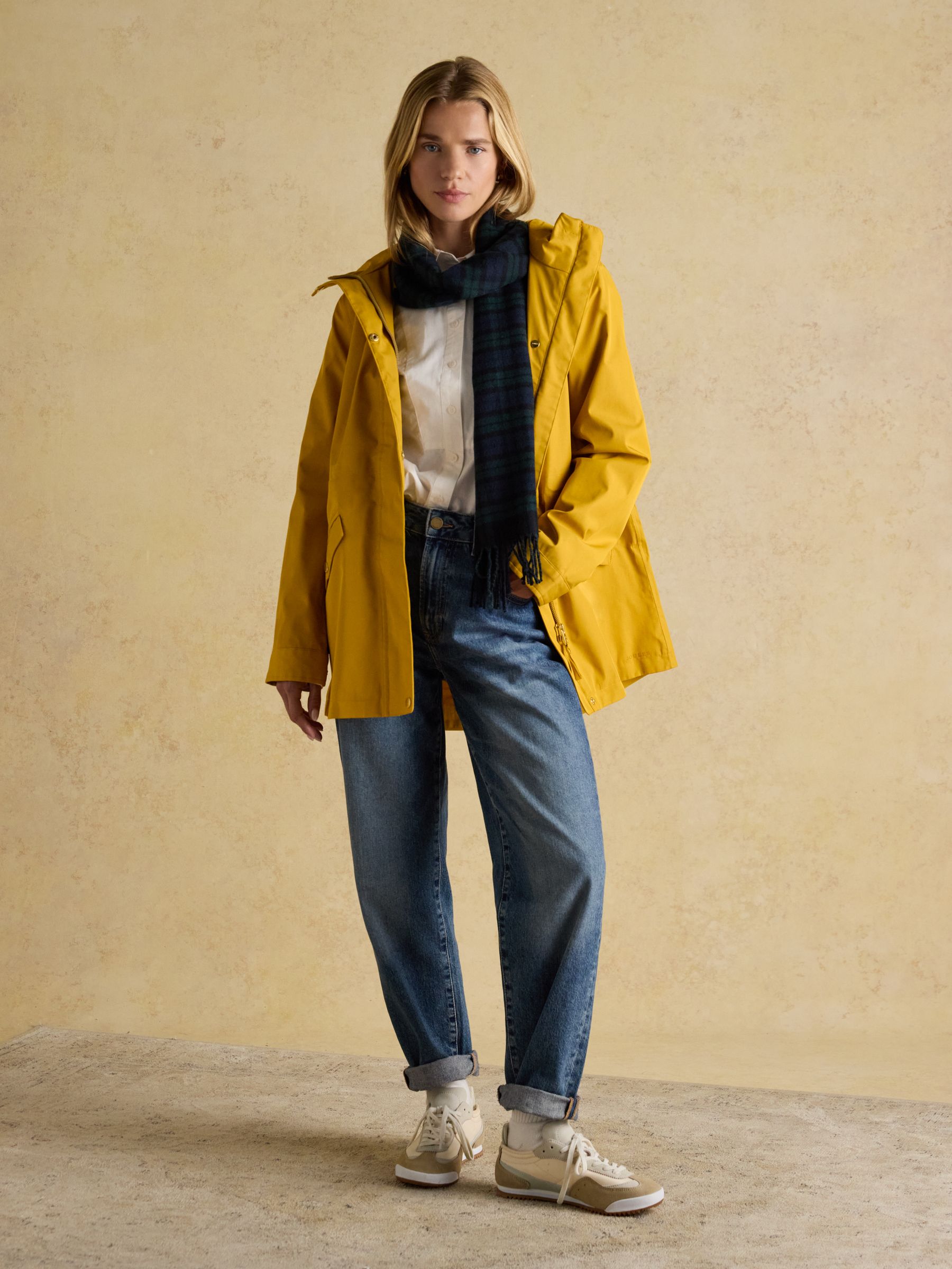 Buy Joules Portwell Yellow Waterproof Raincoat With Hood and Adjustable ...