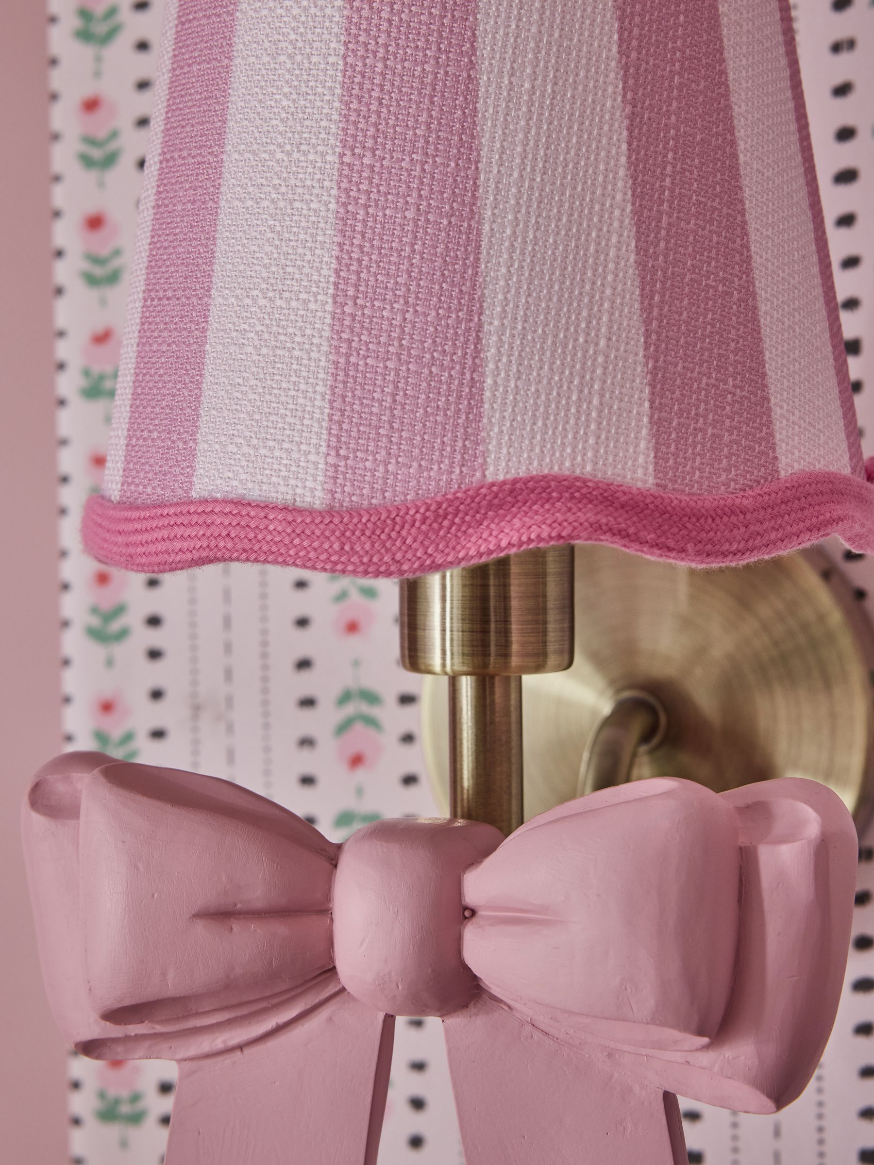 Buy Cath Kidston Pink/White Stripe Canopy Bow Wall Light from the Next ...