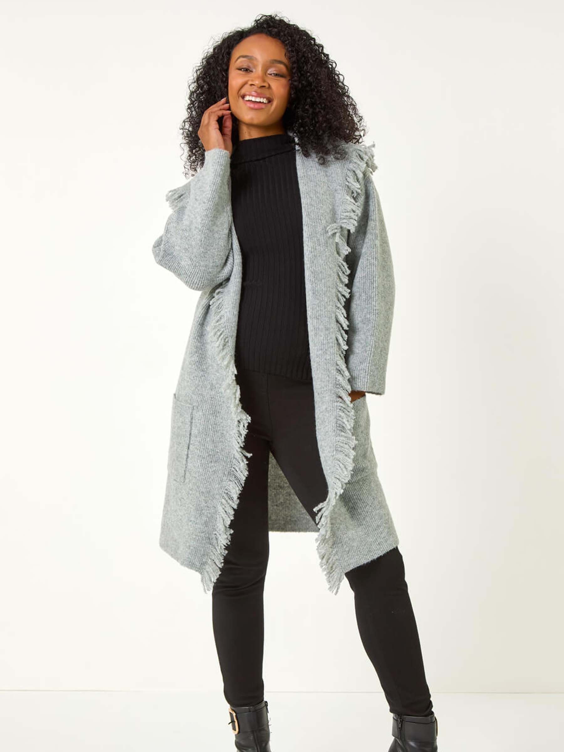 Buy Roman Grey Petite Tassle Pocket Detail Cardigan from the Next UK ...