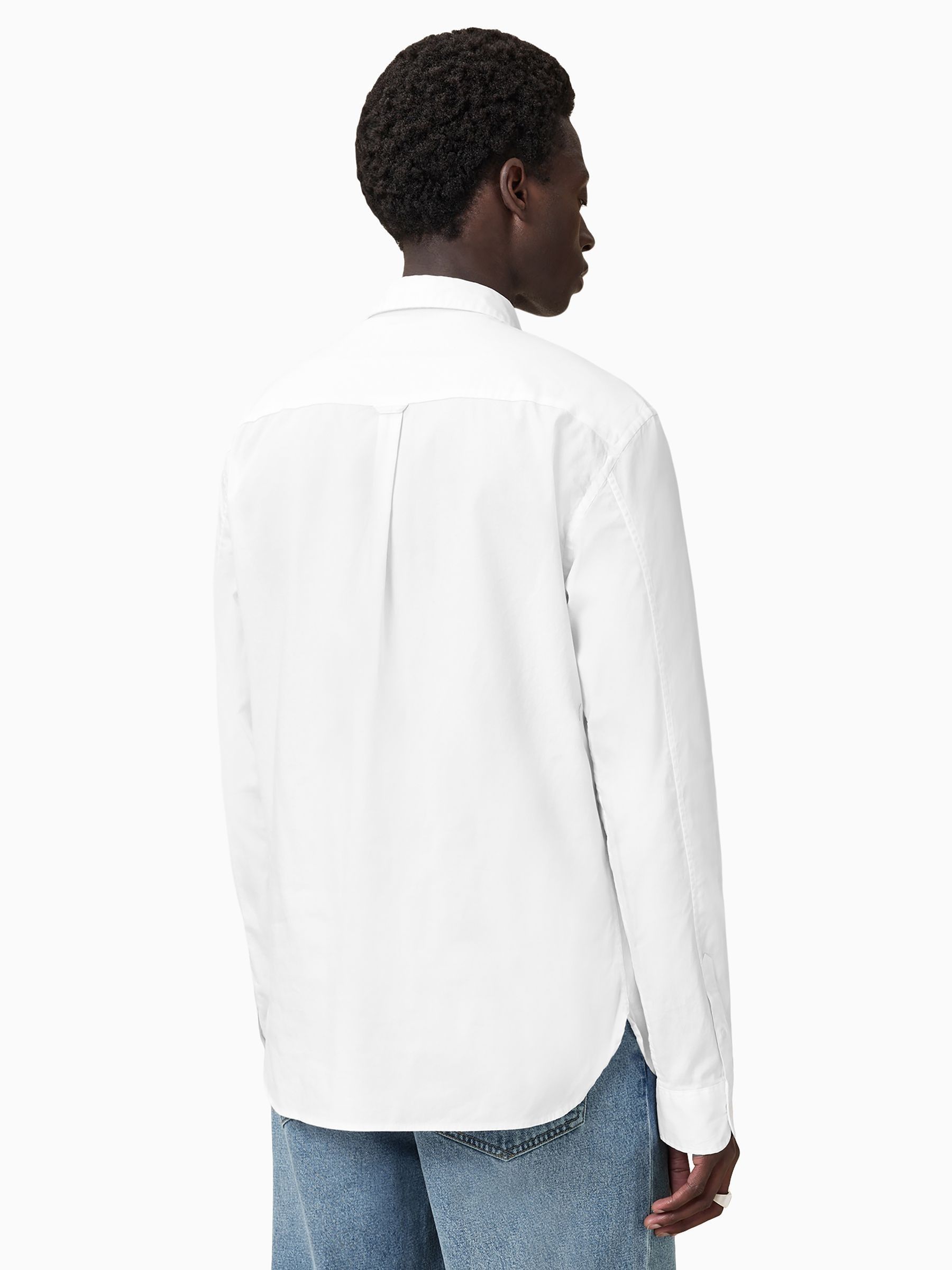 Buy AllSaints White Hawthorne Black Long Sleeve Button Up Shirt from ...