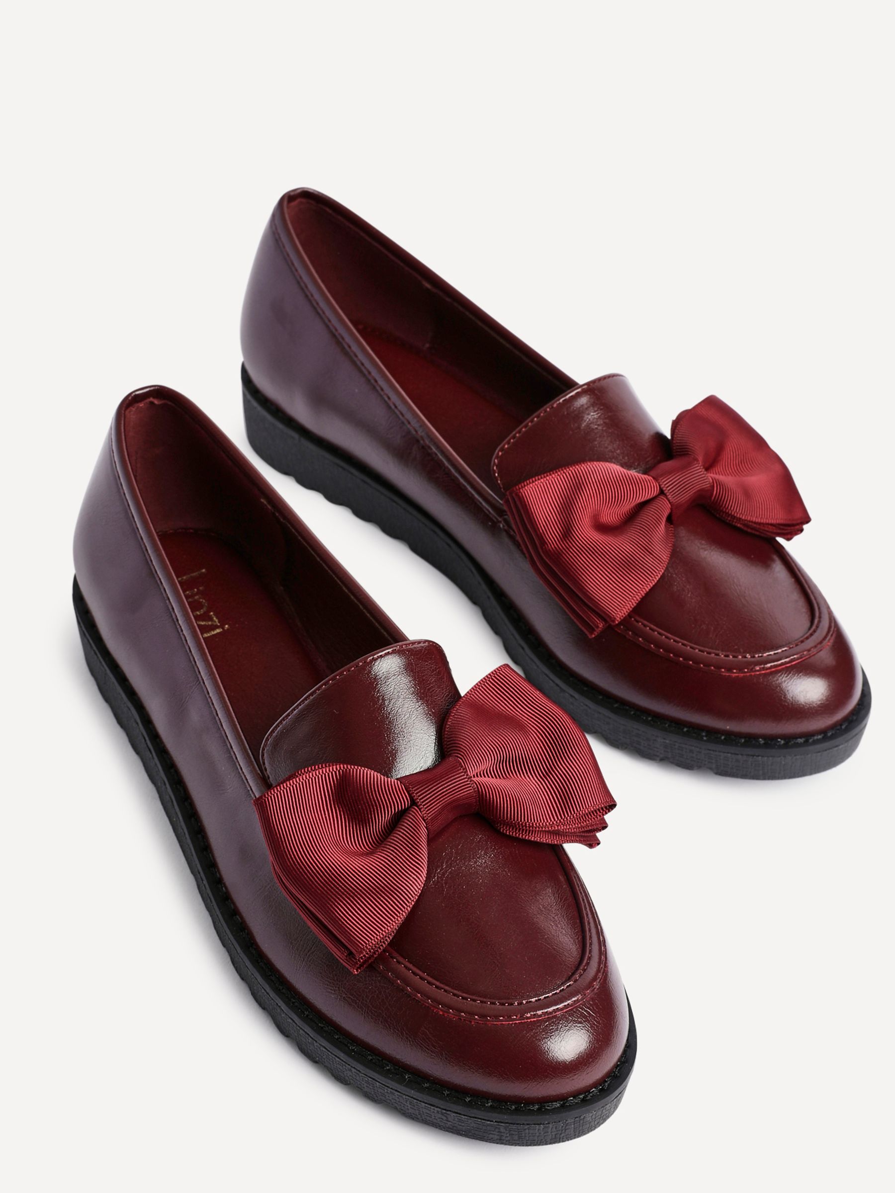Buy Linzi Red Cathy Platform Loafers with Large Bow from the Next UK ...