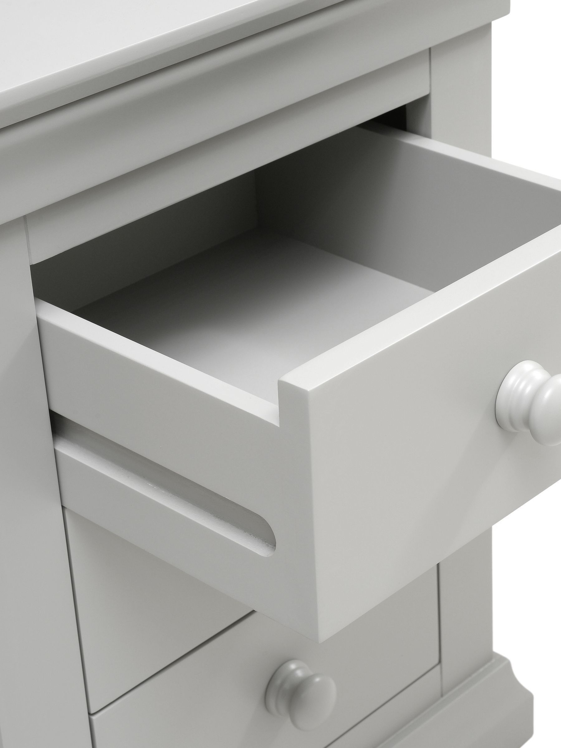 Buy Cotswold Company Pebble Grey Chantilly 3 Drawer Bedside Table from ...