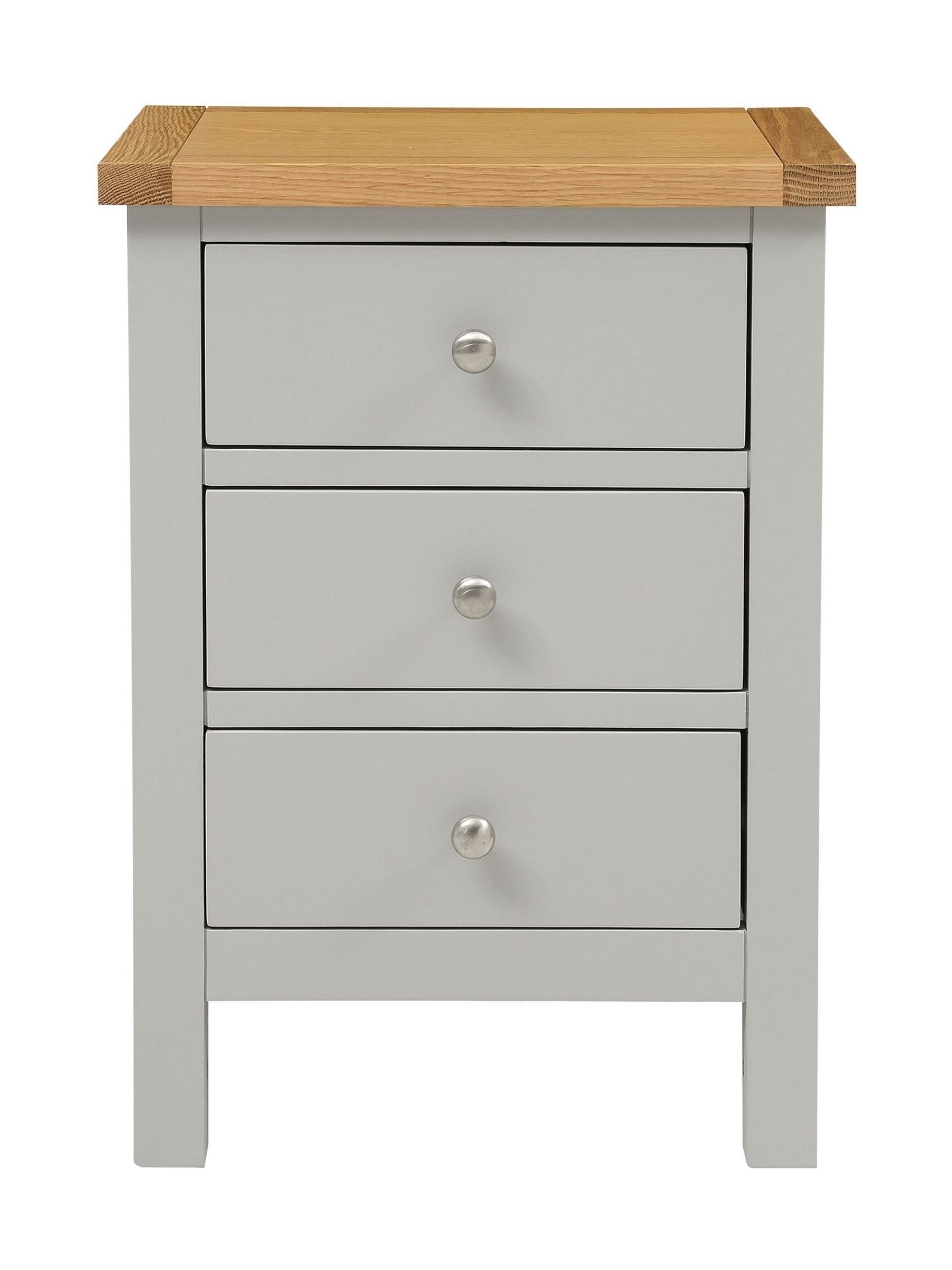 Buy Cotswold Company Pebble Grey Simply 3 Drawer Bedside Table from the ...