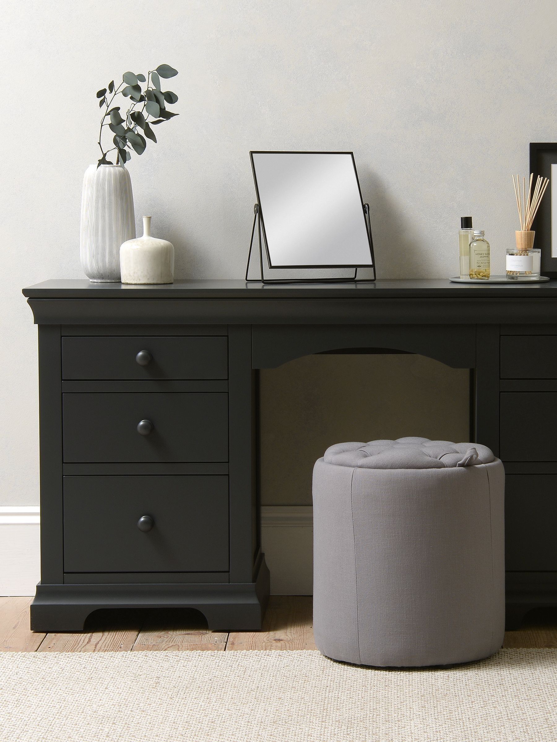 Buy Cotswold Company Dusky Black Chantilly Dressing Table from the Next ...