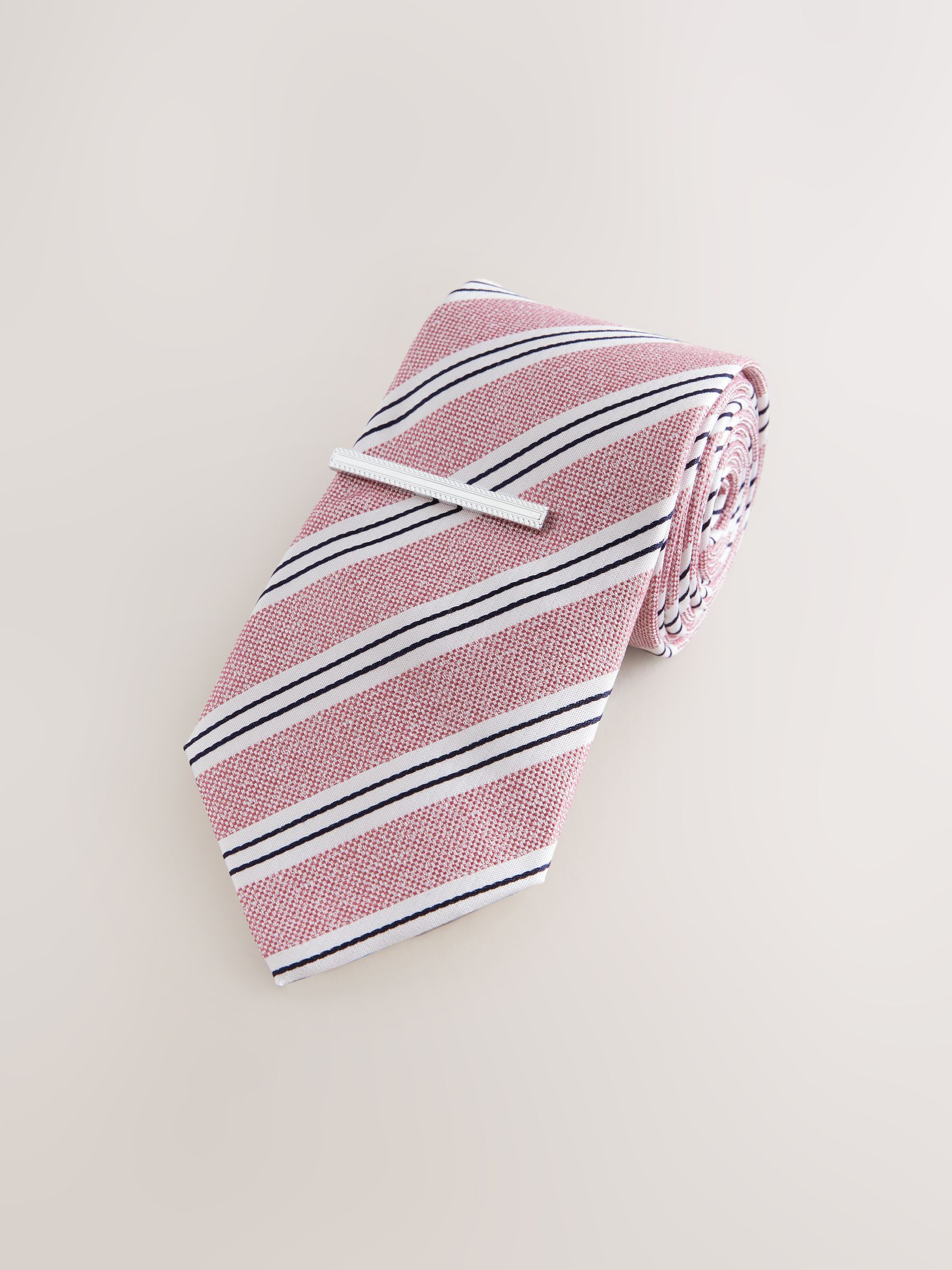 Buy Pink Silk Design Tie from Next Ireland