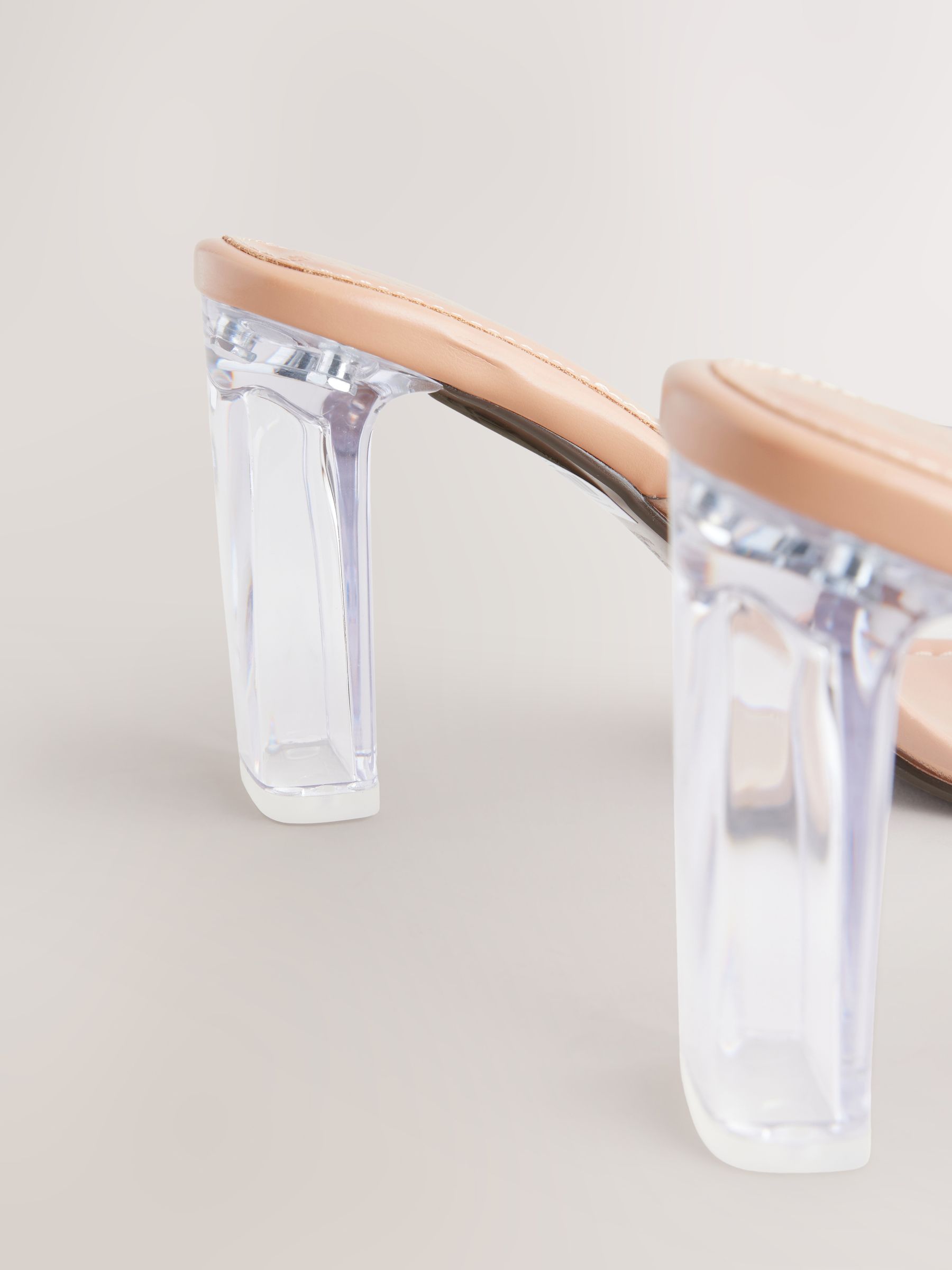 Buy Clear Forever Comfort® Square Toe Vinyl Block Heel Mules from the ...
