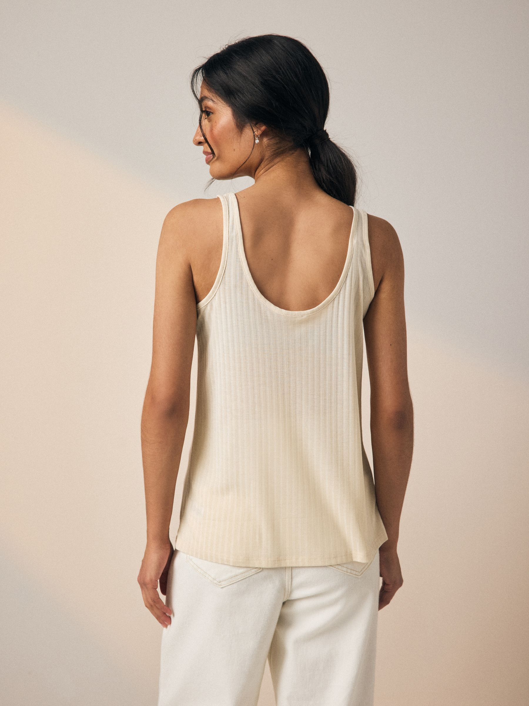 Buy Navy/Sage/Cream Strappy Scoop Neck Slouch Ribbed Vests 3 Pack from ...