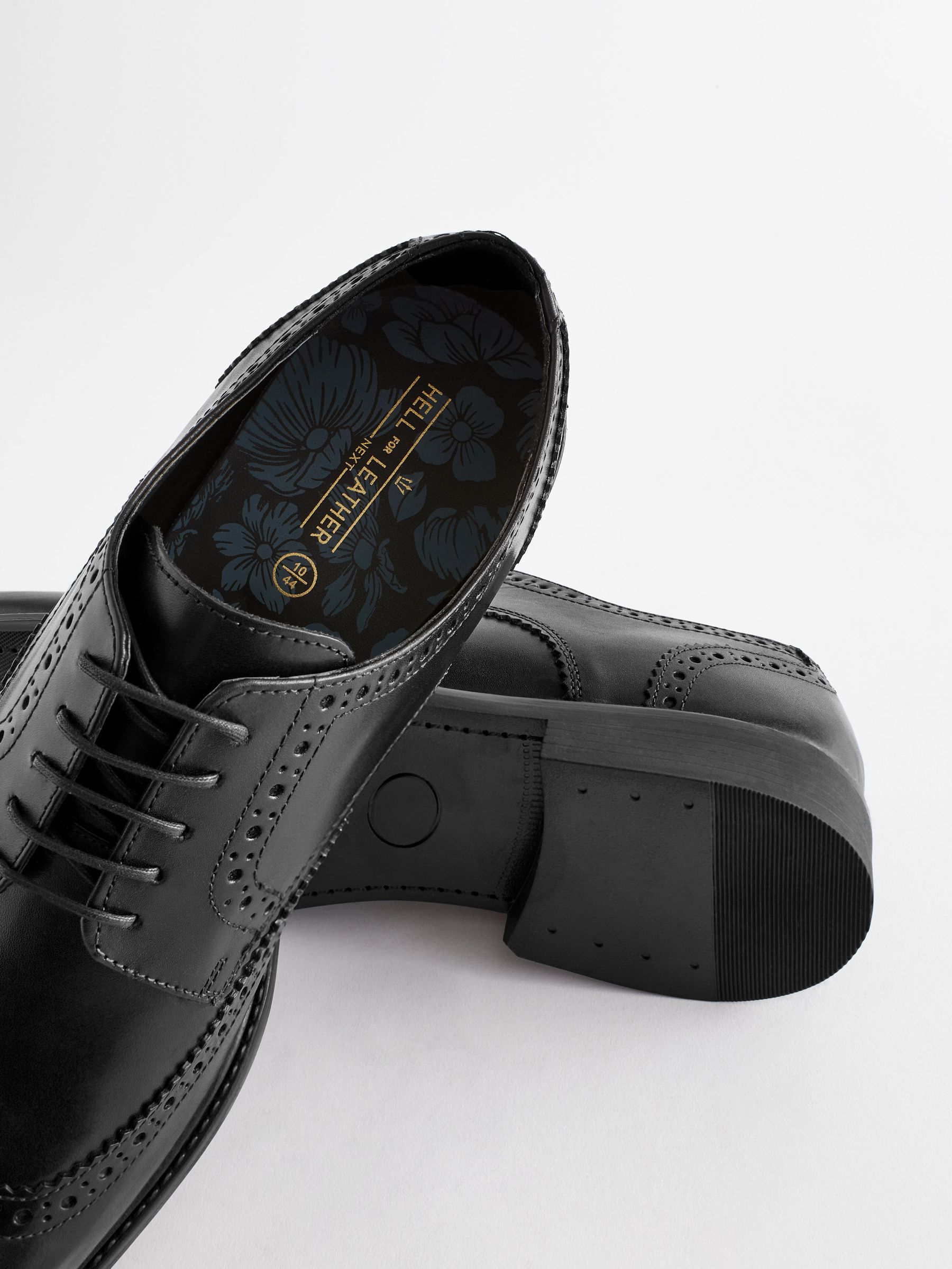 Buy Black Wide Fit Leather Derby Brogues from the Next UK online shop