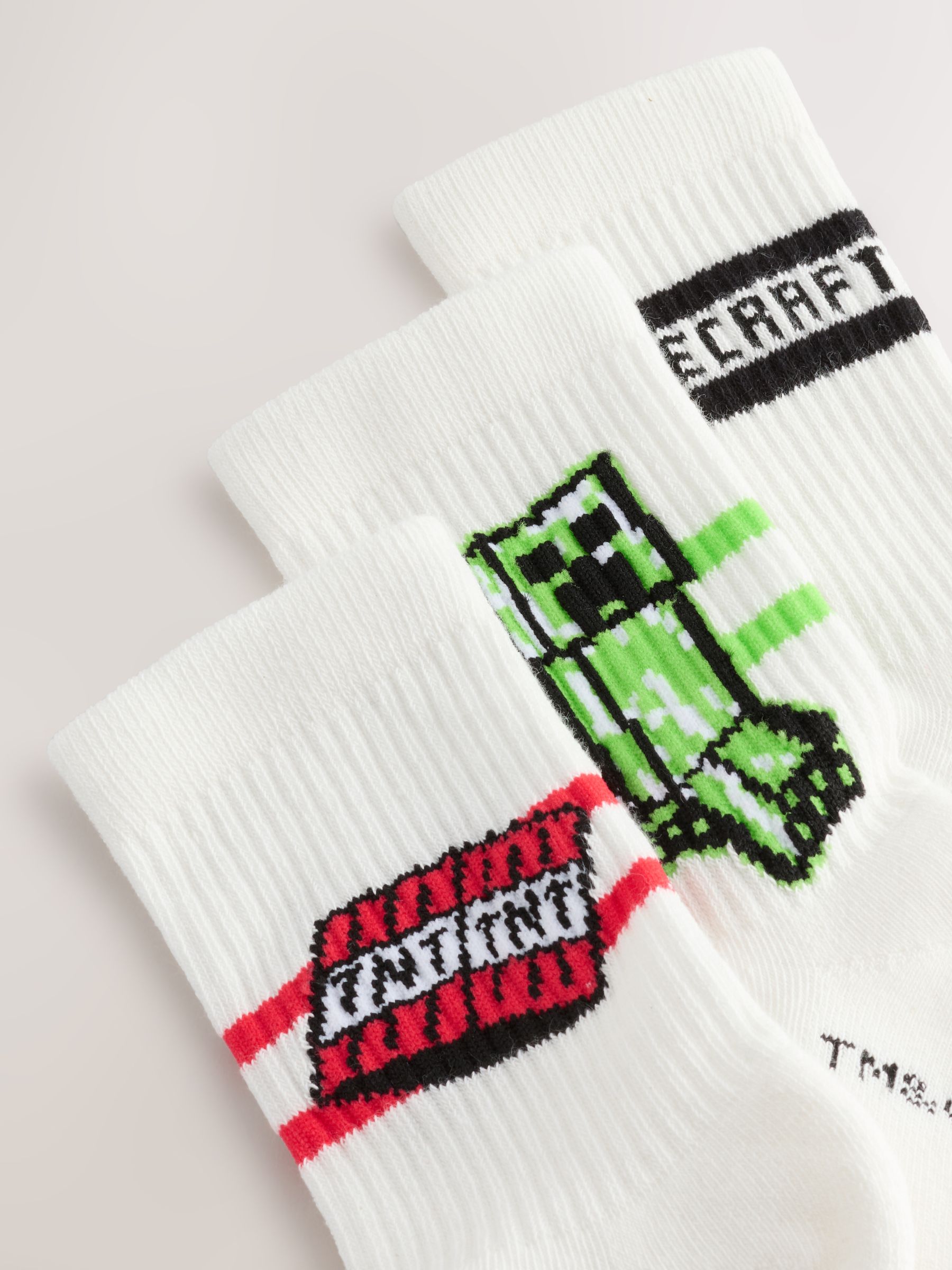 Buy Green/Red/Black Minecraft Cushioned Footbed Rich RIbbed Tipped ...