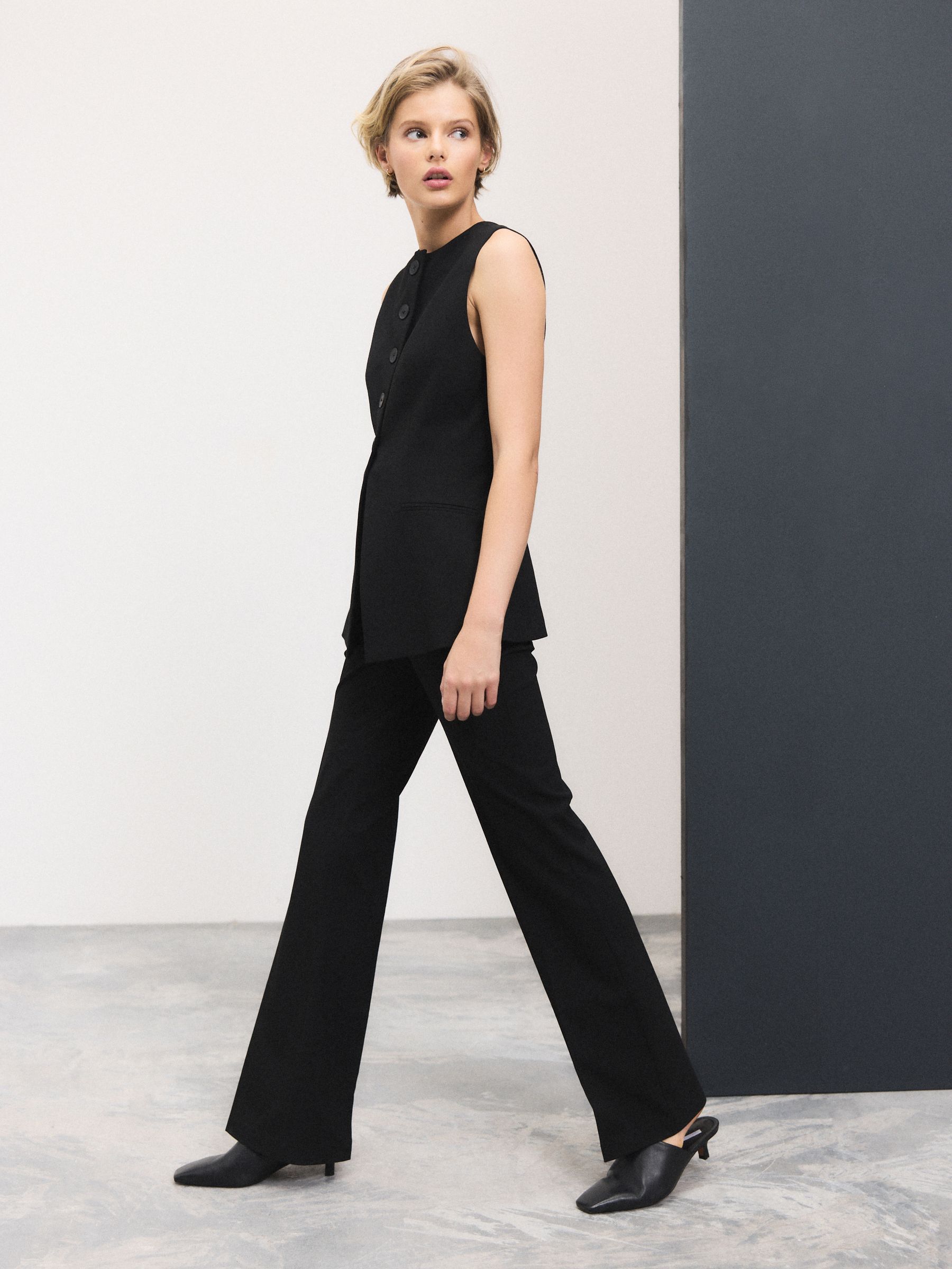 Buy Black Tailored Bootcut Trousers With Wool from Next USA