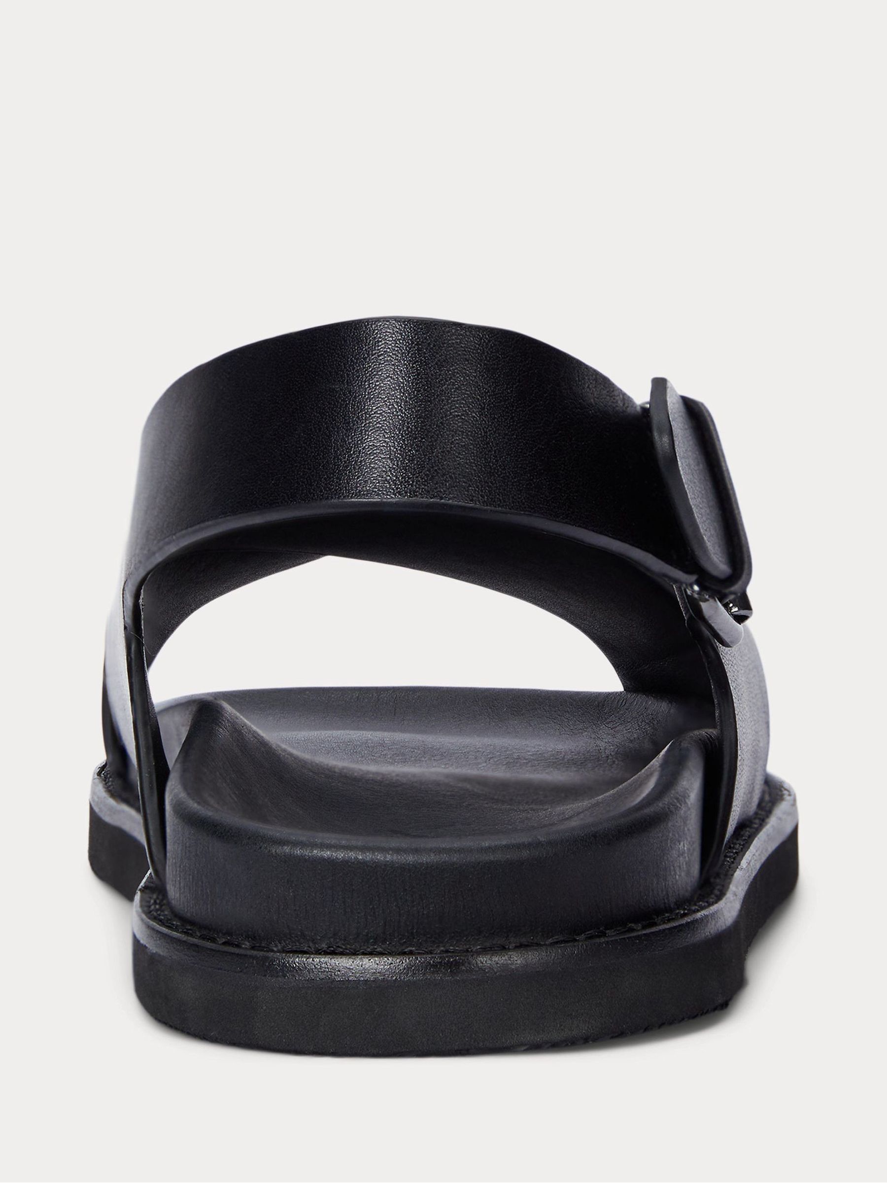 Buy Polo Ralph Lauren Black Zane Leather Cross Strap Sandals from the ...