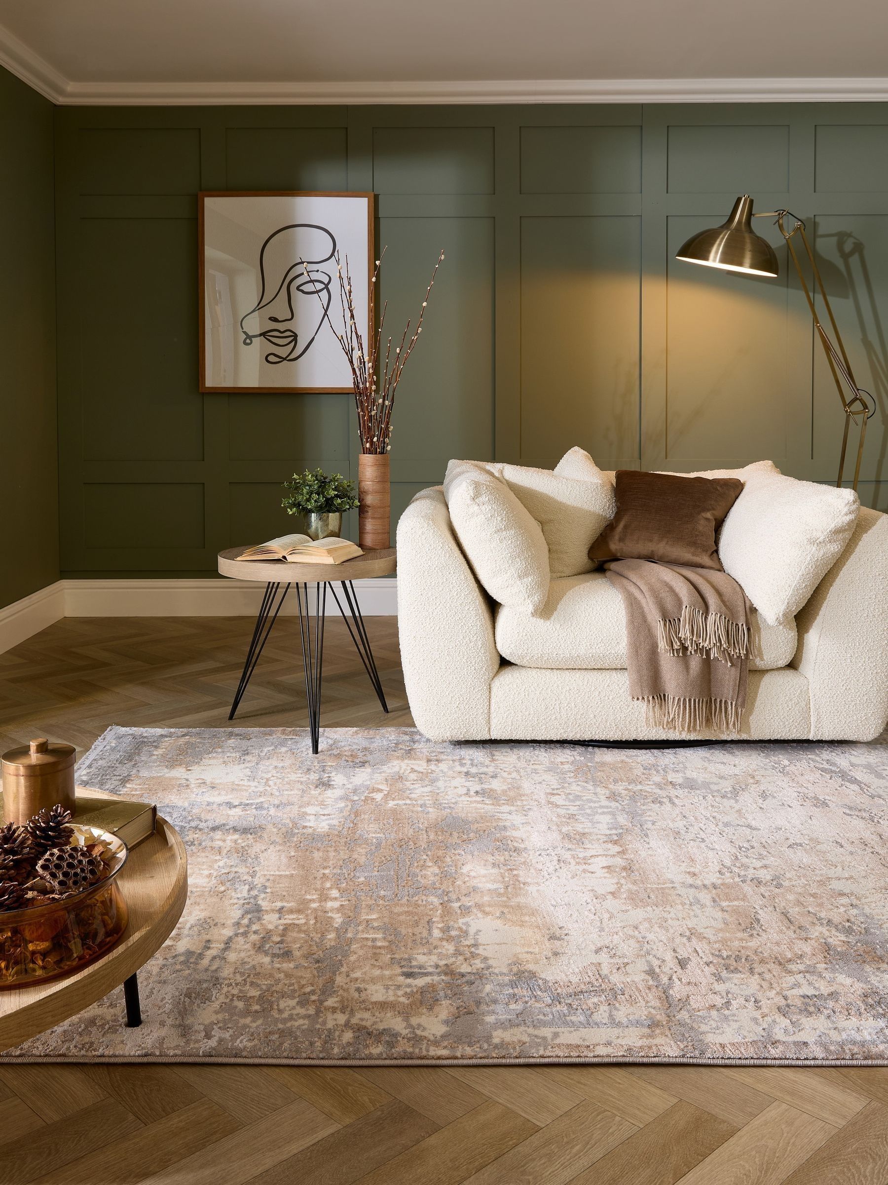 Buy Origin Rugs Blue Easy Care Aura Distressed Rug from the Next UK ...