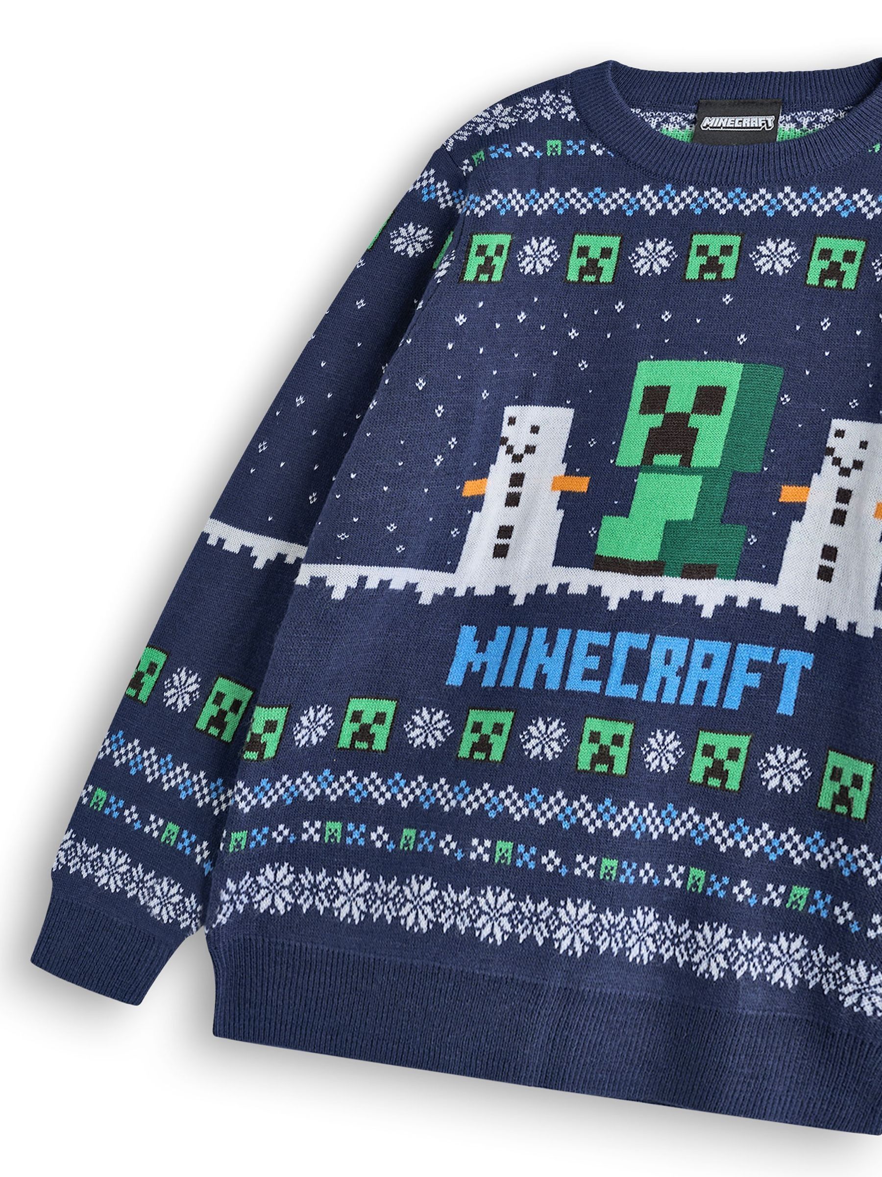 Buy Vanilla Underground Blue Boys Minecraft Christmas Jumpers from the ...