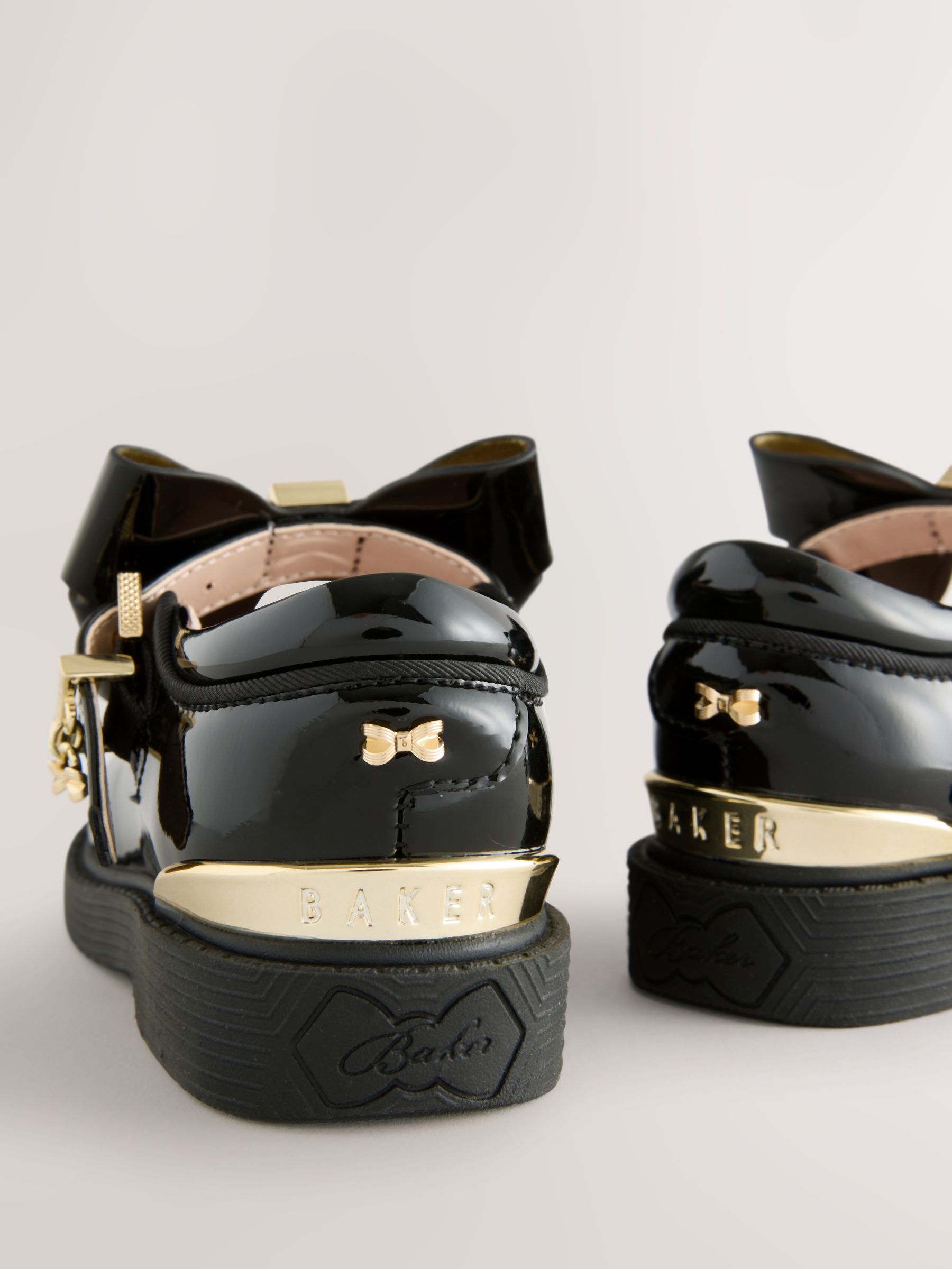 Buy Baker by Ted Baker Girls Back to School Chunky Black Shoes with Bow ...