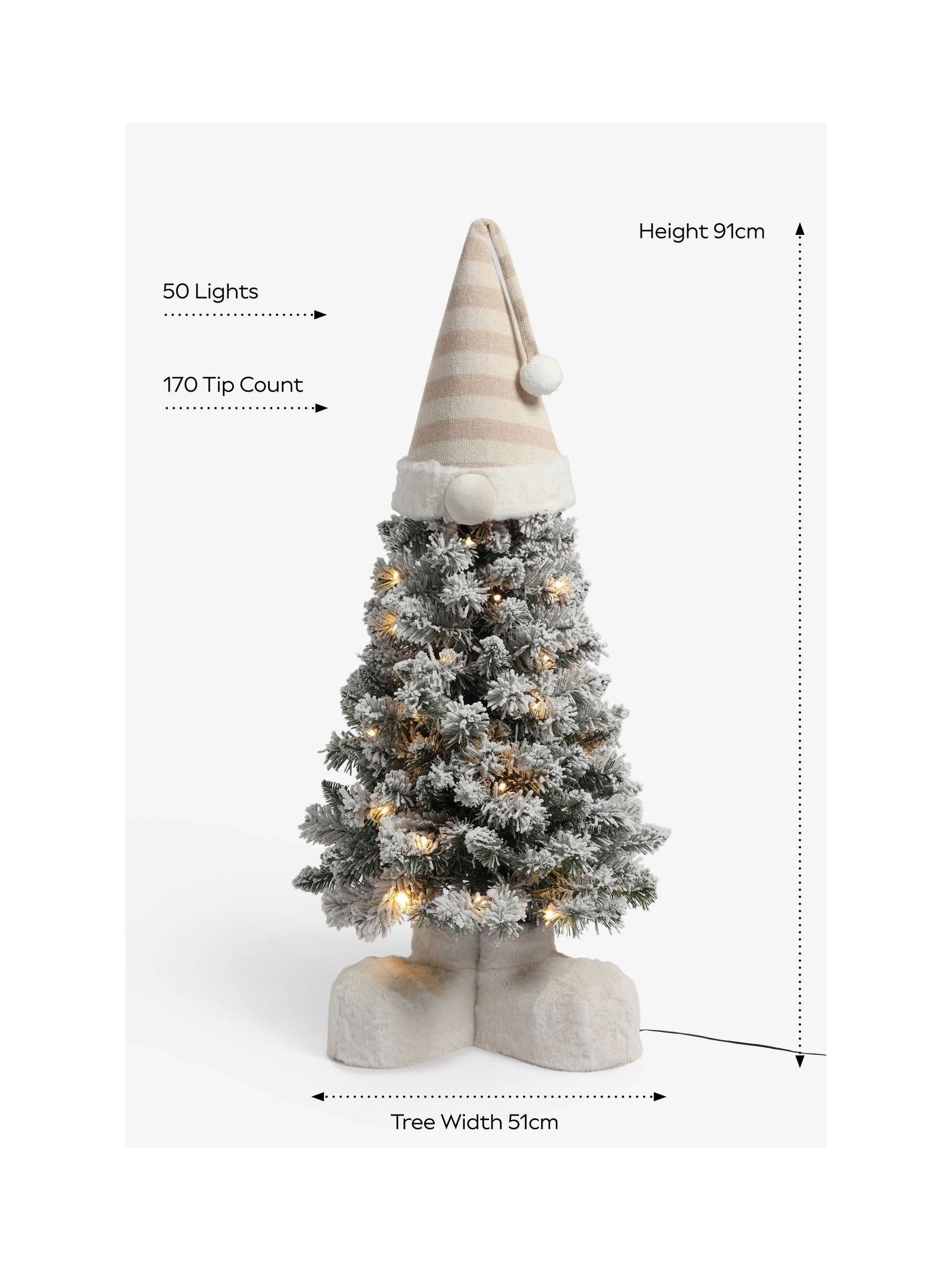Buy 3ft Gonk Pre Lit Snowy Christmas Tree from the Next UK online shop