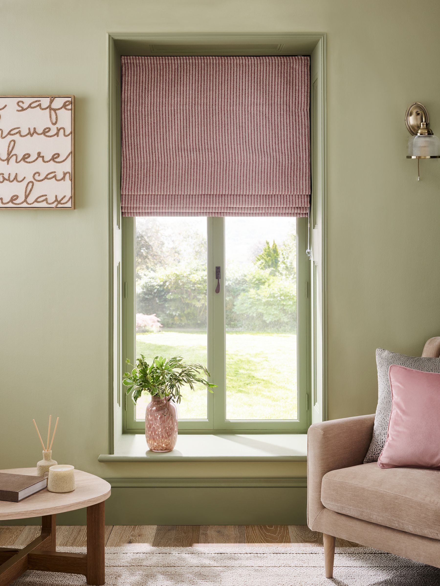 Buy Pink Ready Made Blackout Roman Brushed Stripe Blinds from the Next ...