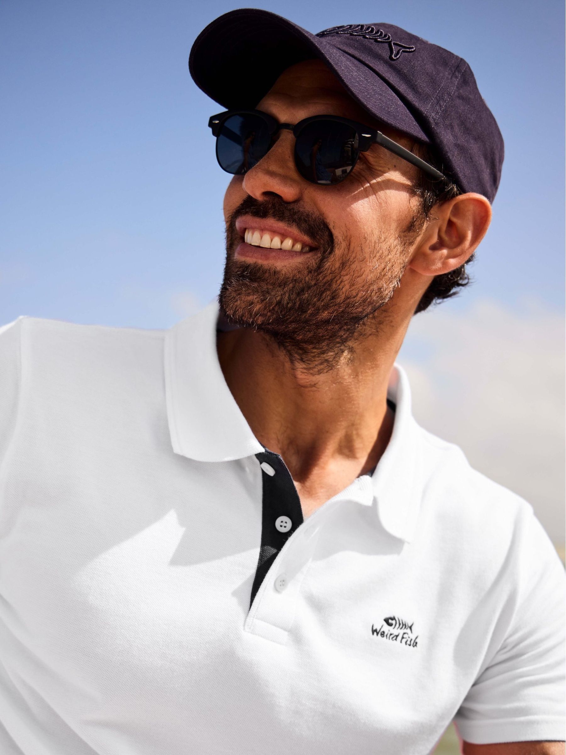 Buy Weird Fish White Miles Pique Cotton Polo Shirt from the Next UK ...