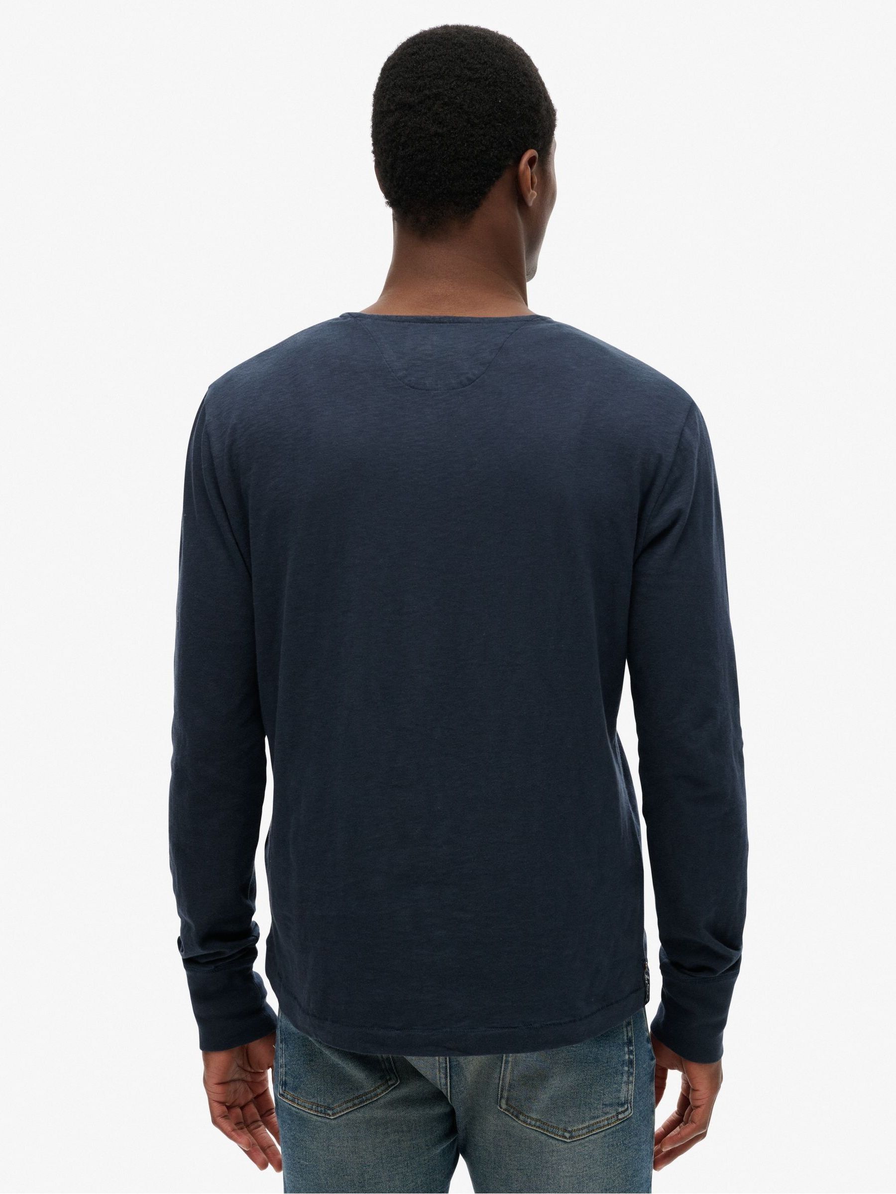 Buy Superdry Blue Merchant Grandad Jersey 100% Cotton Top from the Next ...