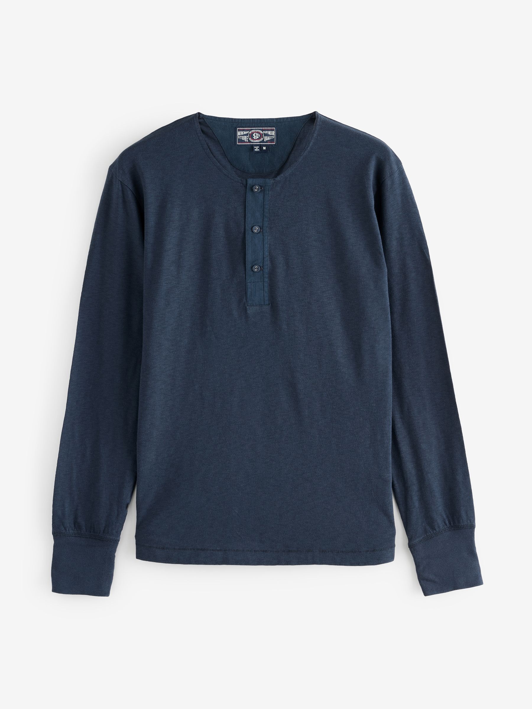 Buy Superdry Blue Merchant Grandad Jersey 100% Cotton Top from the Next ...