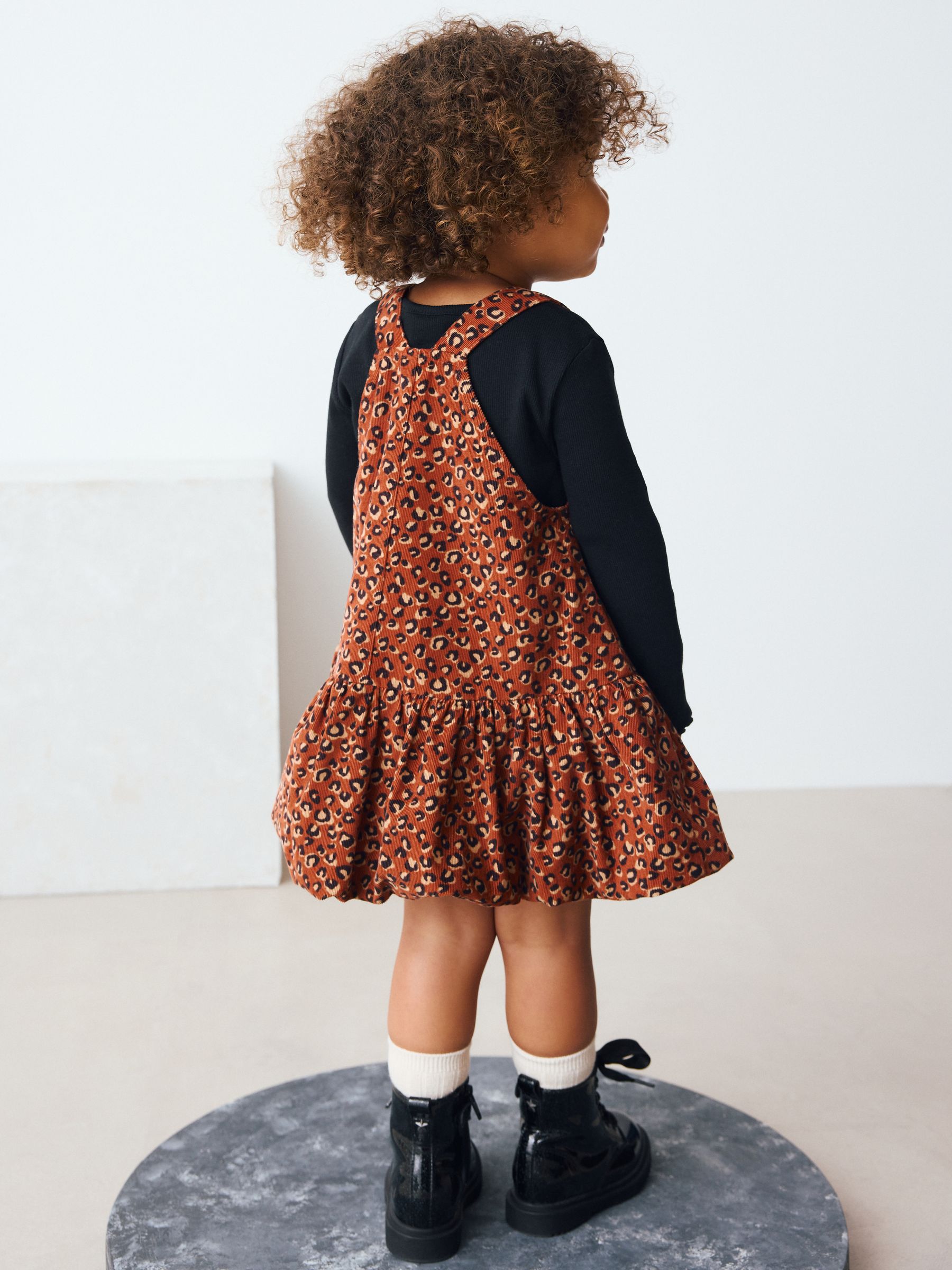Buy Animal Print - Bubble Hem Pinafore Dress (3mths-8yrs) from Next Israel