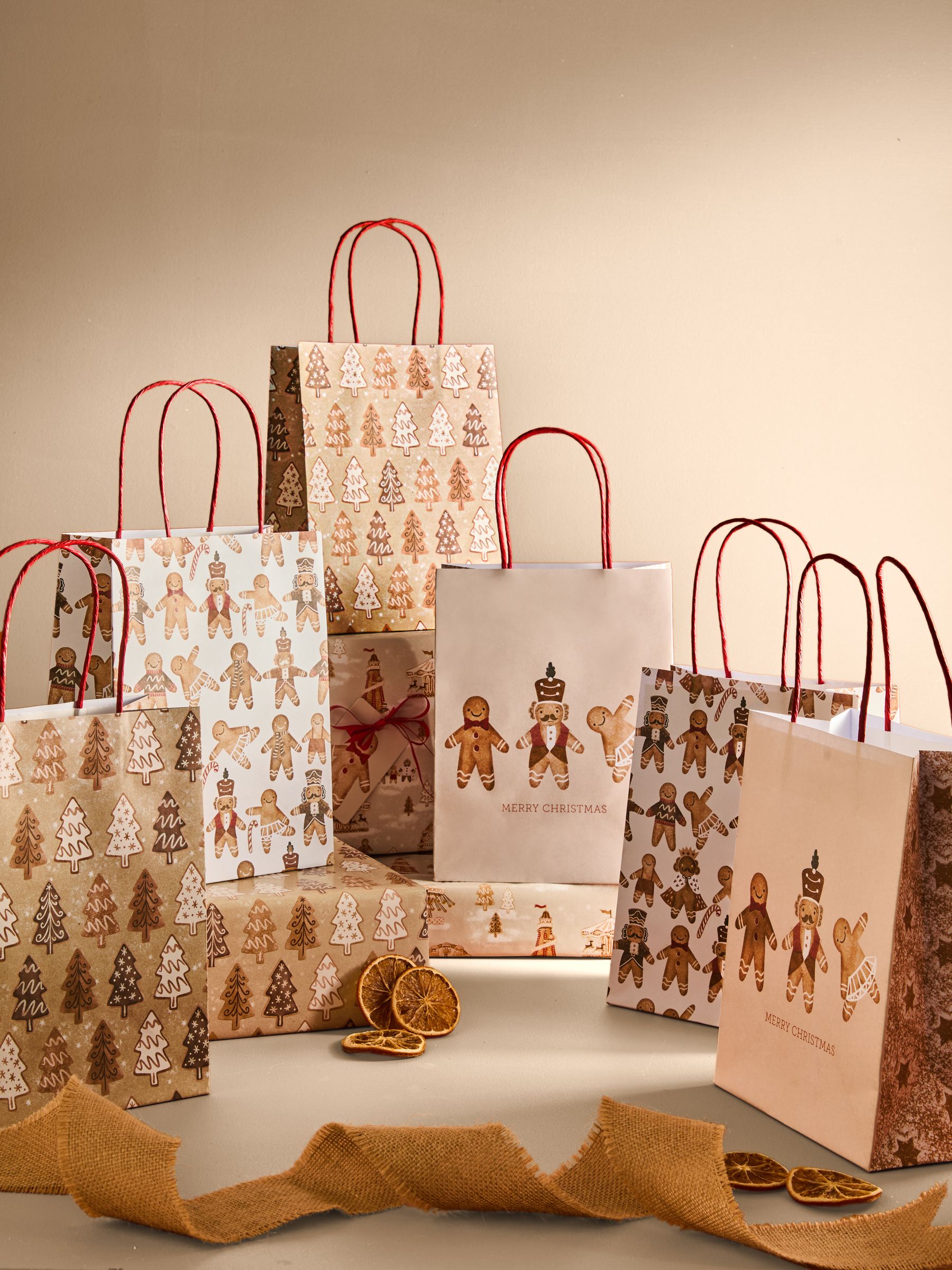 Buy Natural Gingerbread Christmas 6 Pack Gift Bags from Next Estonia