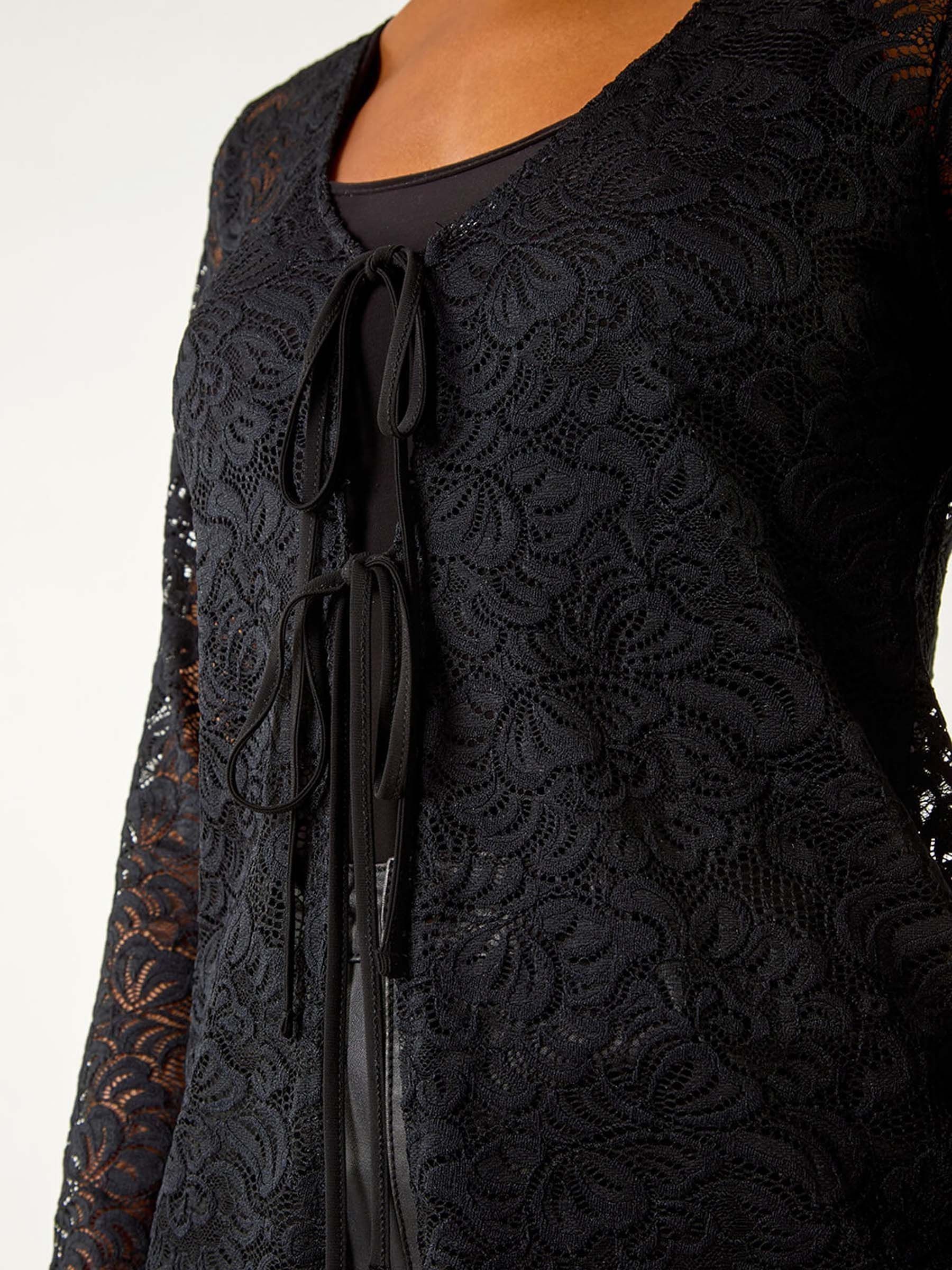 Buy Roman Black Front Tie Lace Cardigans from the Next UK online shop