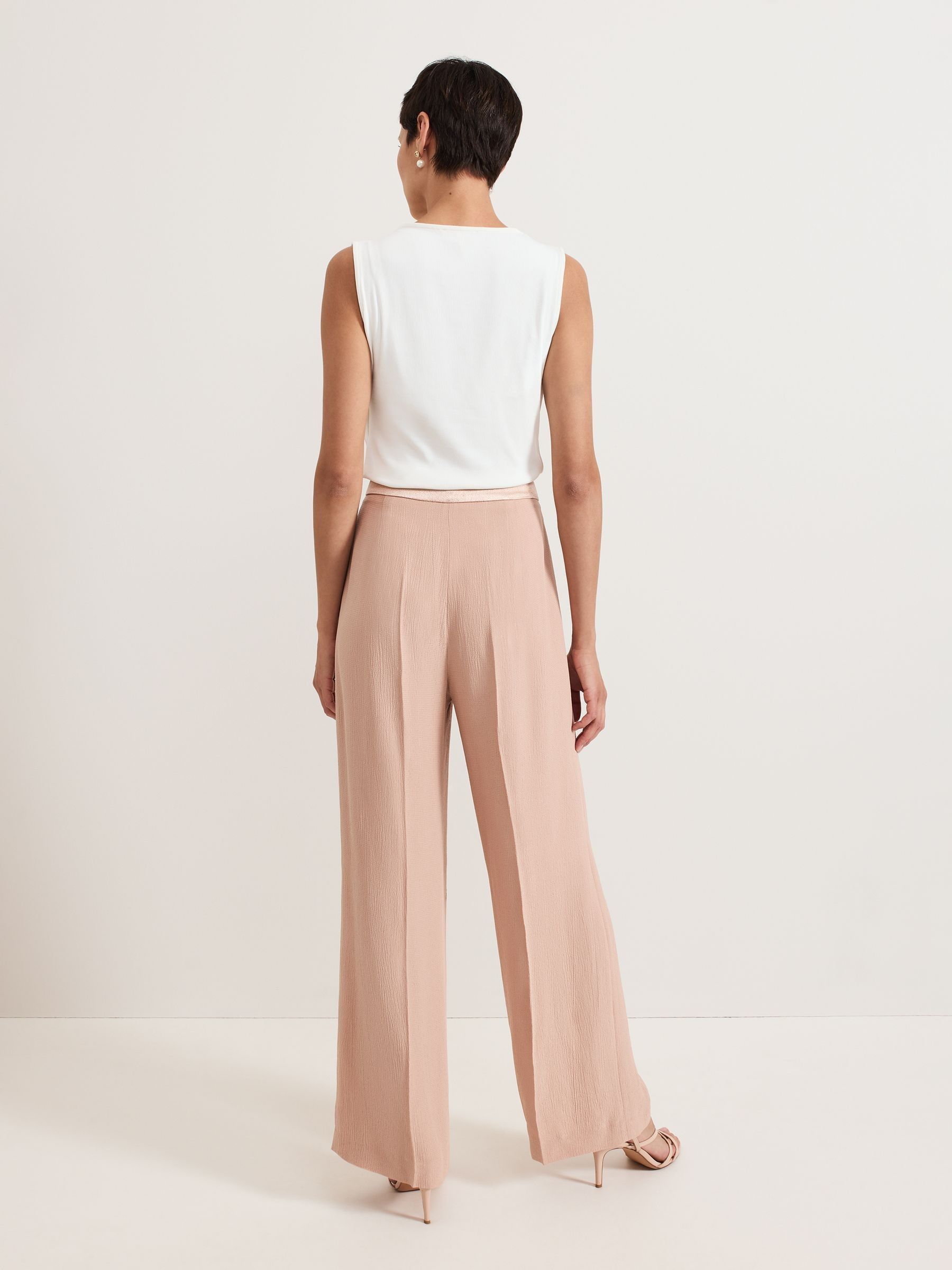 Buy Phase Eight Pink Jorja Peach Textured Suit Trousers from the Next ...