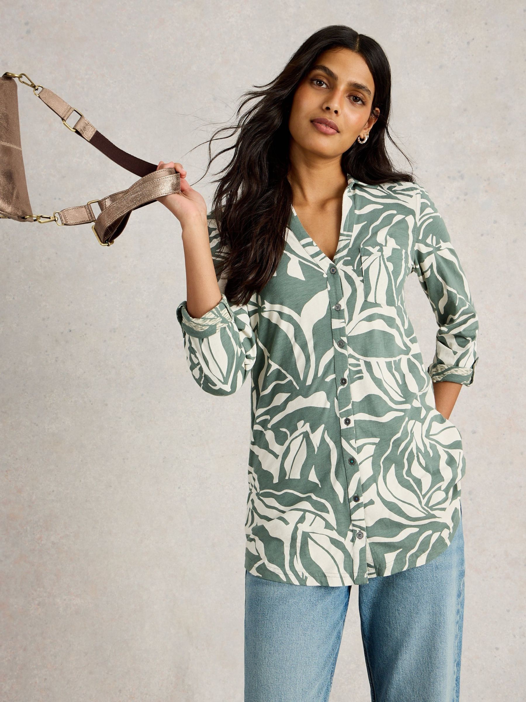 Buy White Stuff Light Green Annie Longline Shirt from the Next UK ...