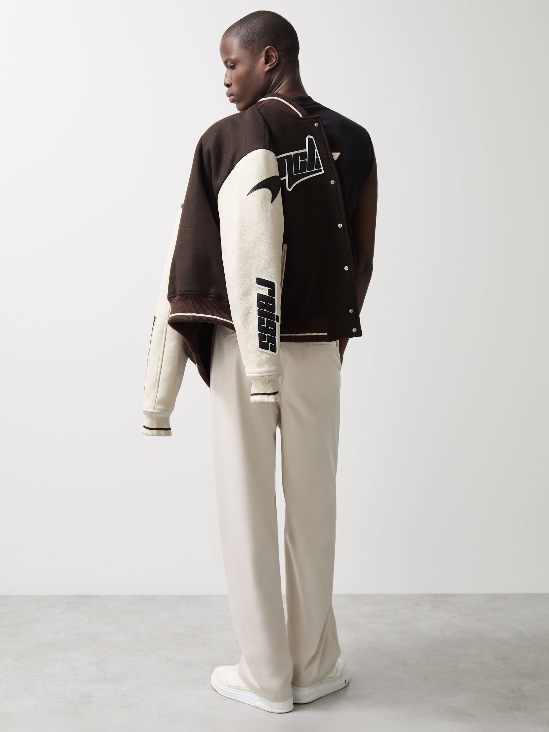 Buy Reiss Brown/Ivory/White Circuit McLaren F1 Team Bomber Jacket from ...