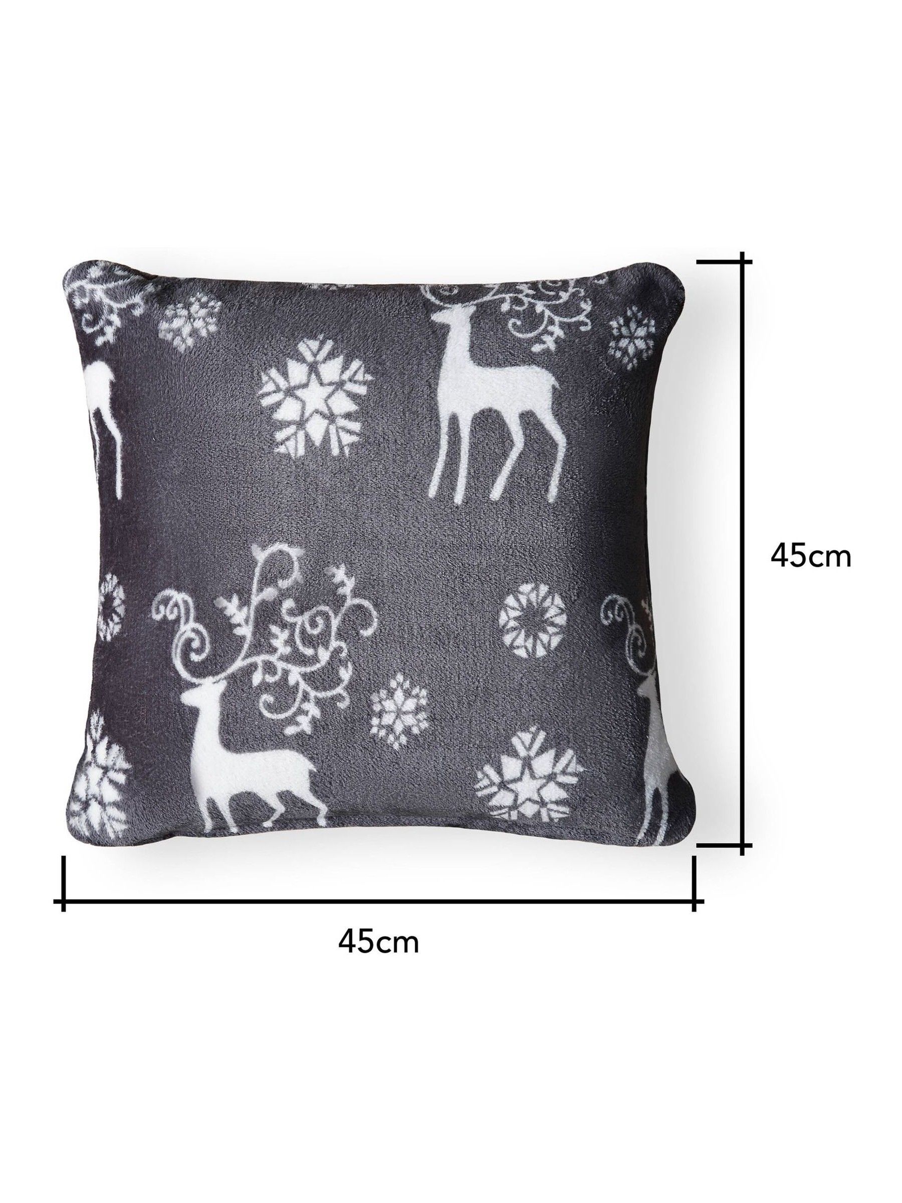 Buy BHS Grey Christmas Stag Cushion from the Next UK online shop