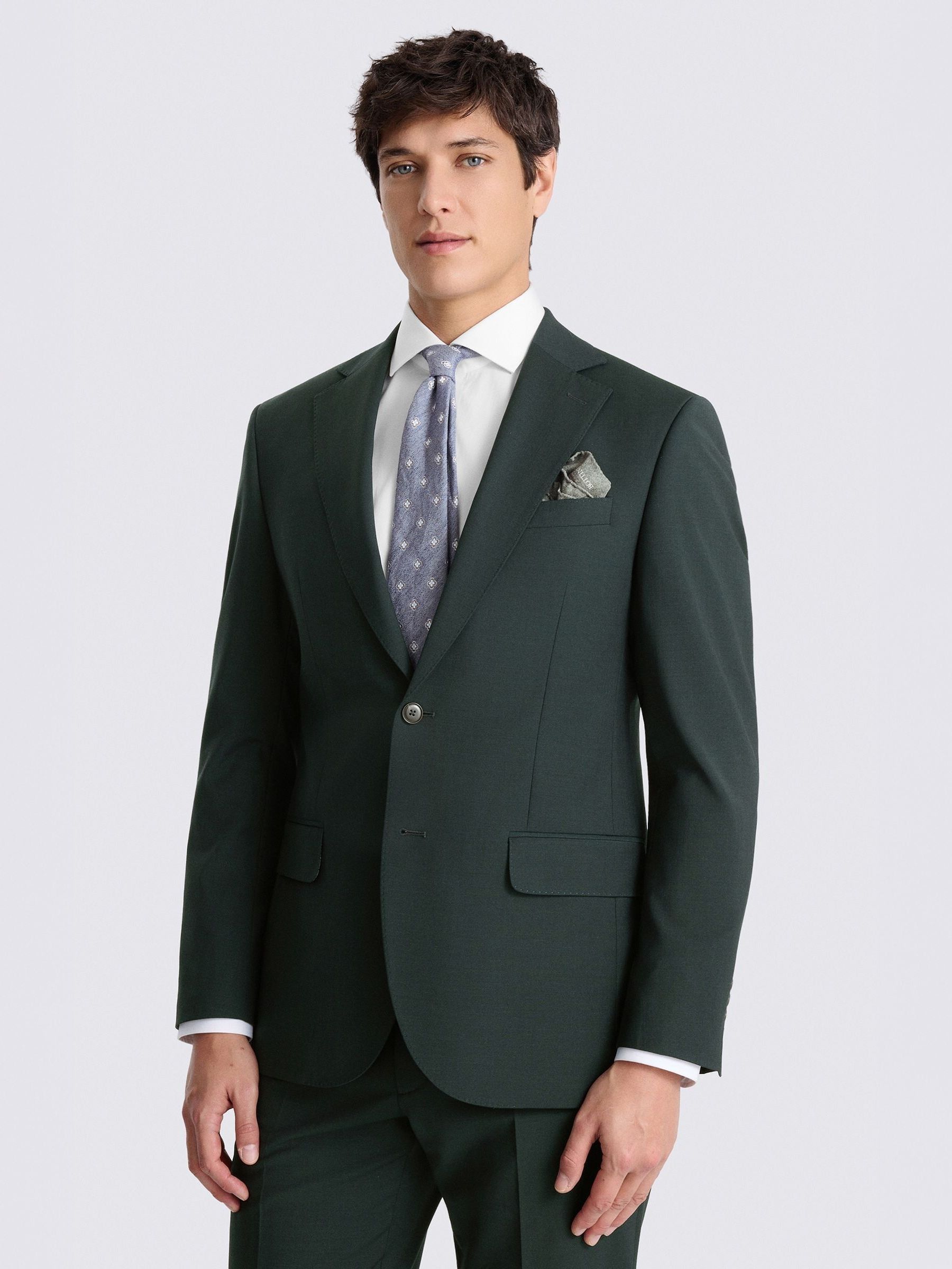 Buy MOSS Bottle Green Tailored Fit Fit Performance Suit Jacket from ...