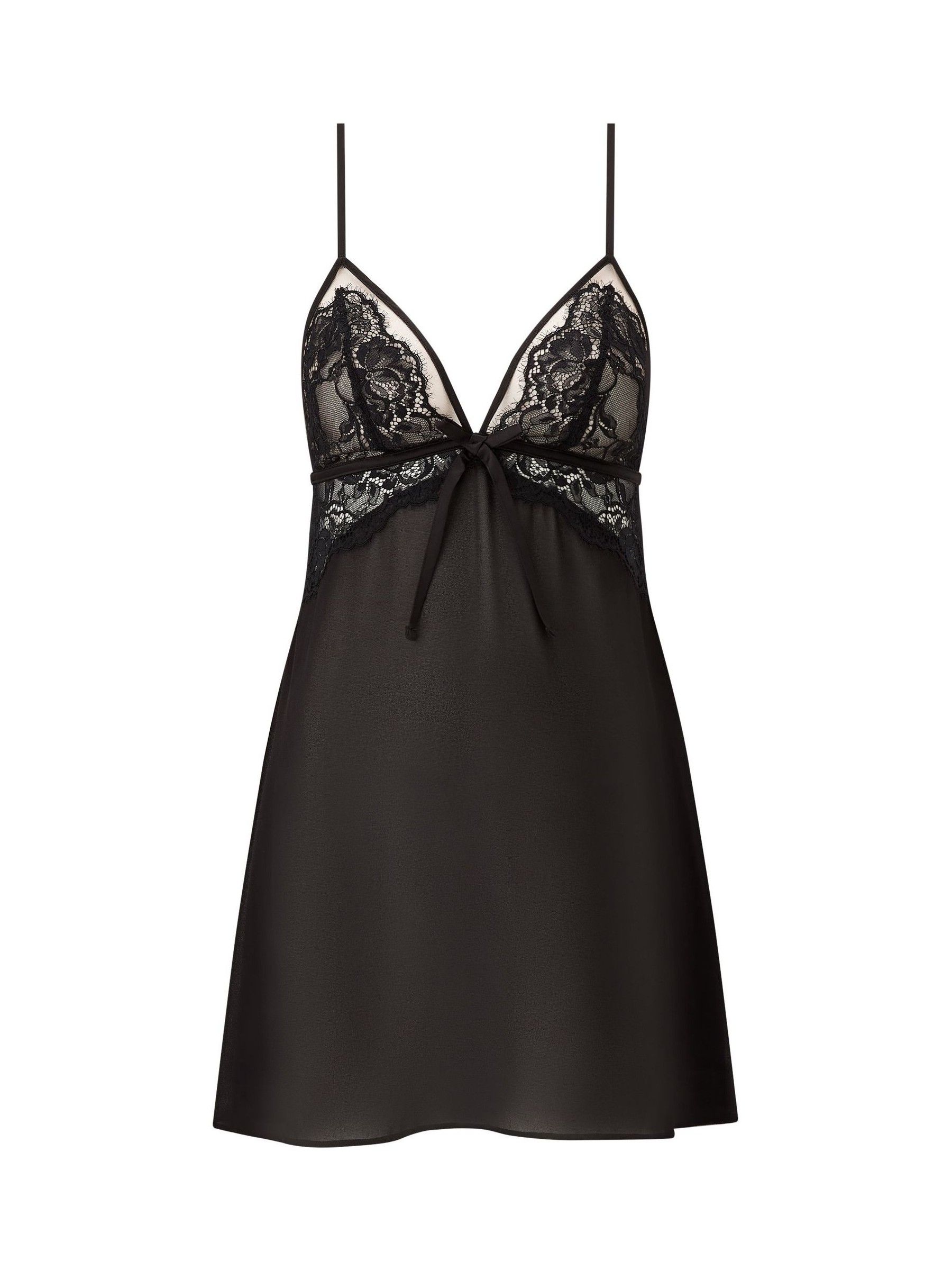 Buy Ann Summers Black Enchanting Chiffon & Mesh Chemise Nightie from ...